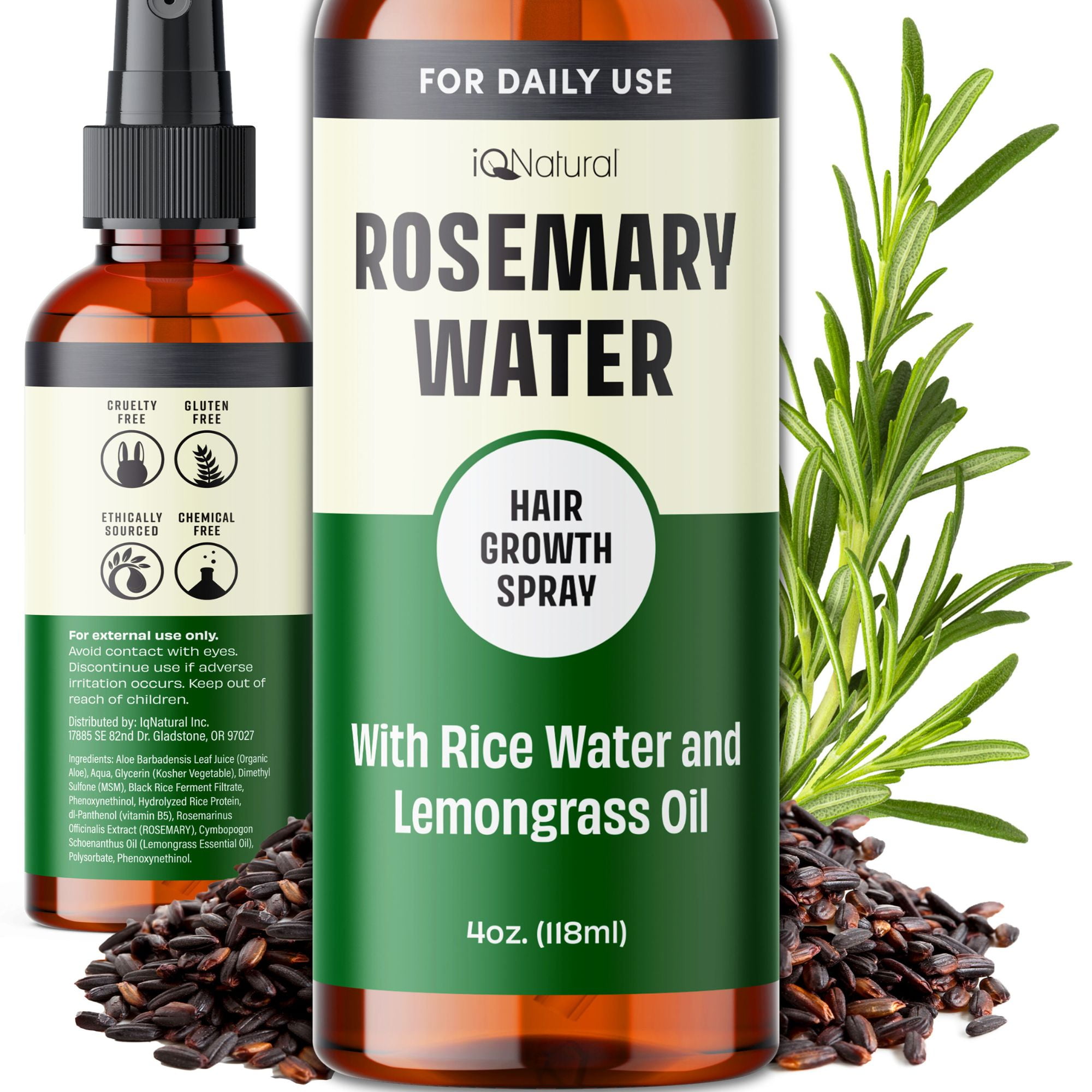 IQ Natural Rosemary Water Spray for Hair Growth Spray, Rosemary Spray ...