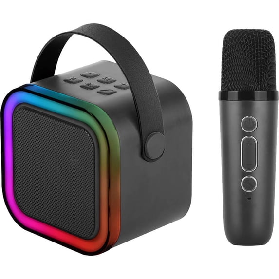 IQ Sound Mini Karaoke Bluetooth Speaker Wireless Microphone, RGB Lights ...