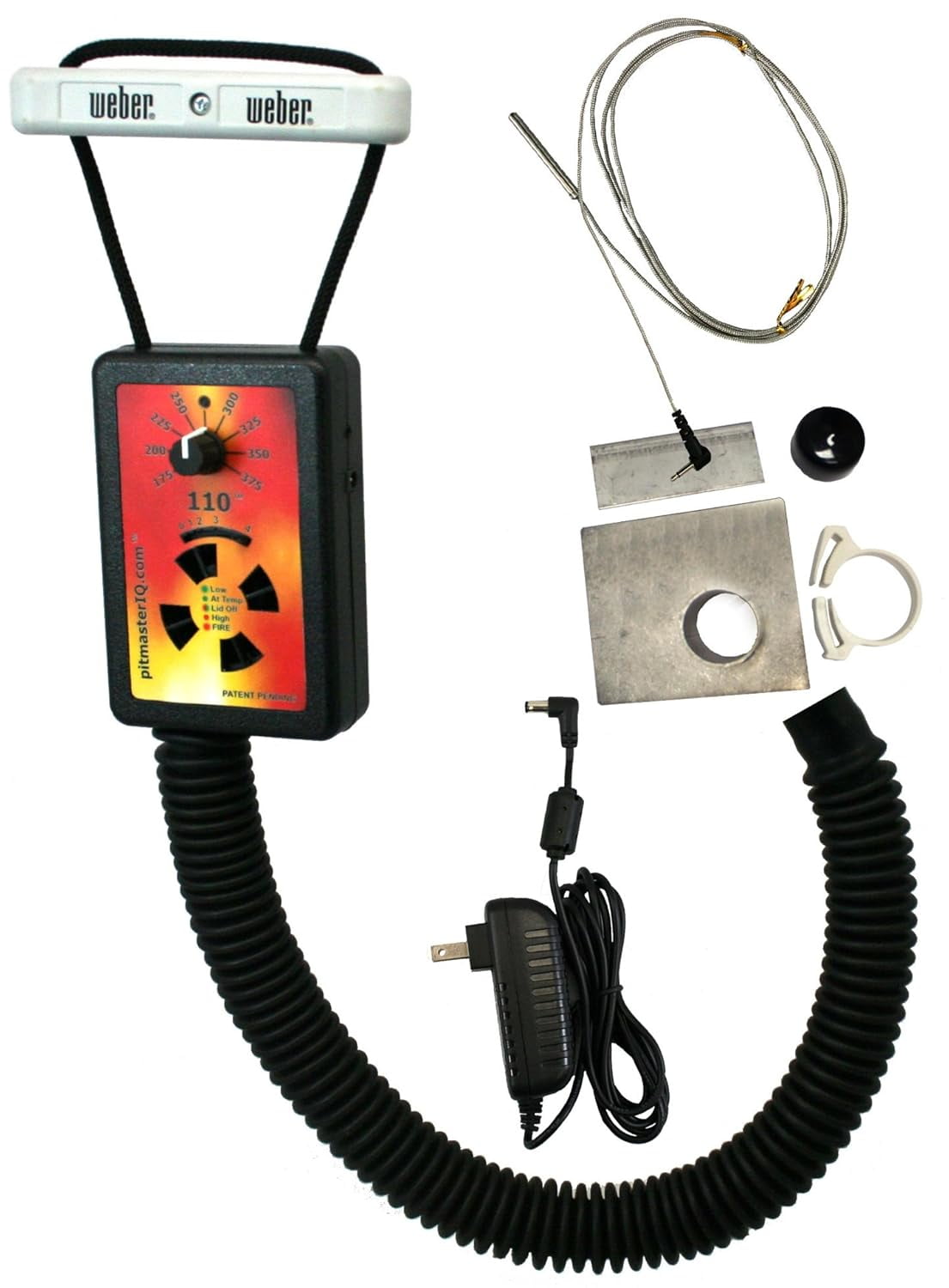 IQ110 BBQ Temperature Regulator Kit with Large Adjustable Kamado Pit ...