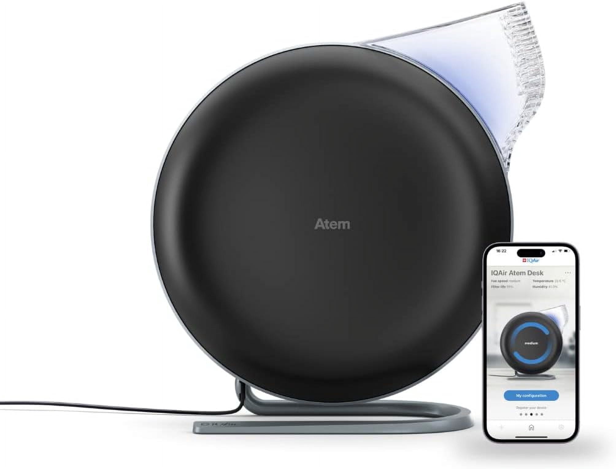 IQAir Atem Personal HyperHEPA Air Purifier - 99% Allergens & Mold ...