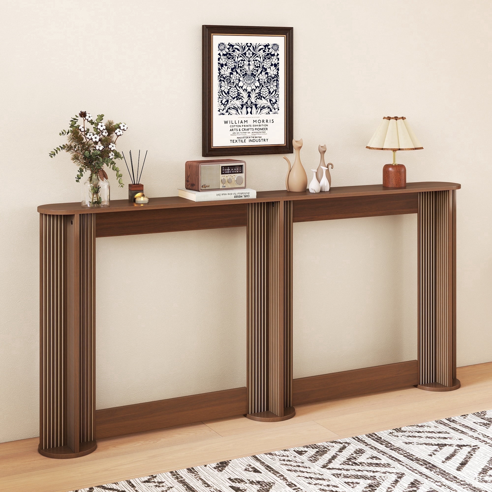 IQCNGVX 71 Inch Narrow Console Table Behind Couch Mid-Century Modern ...