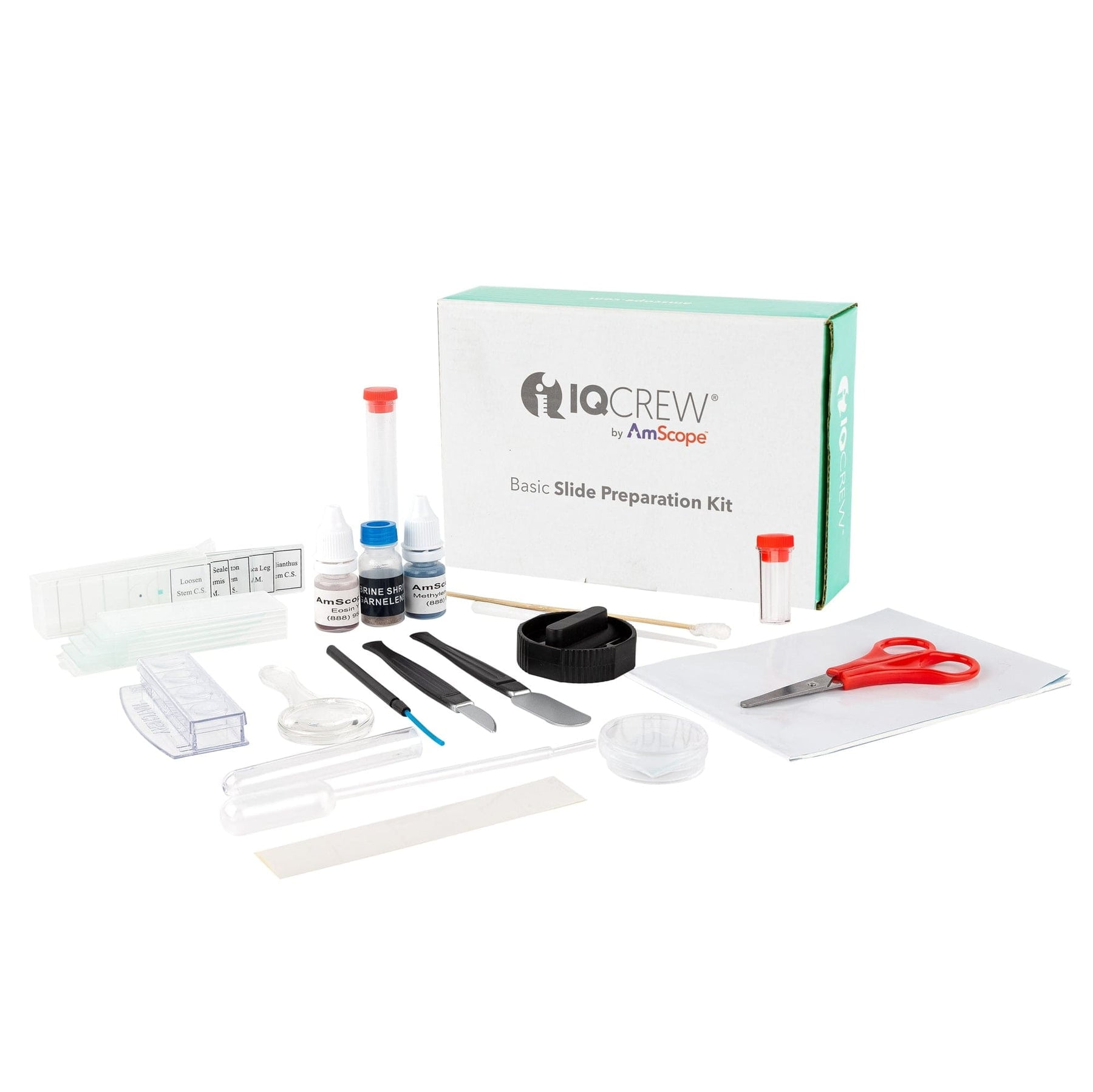 IQCrew 35-Piece Microscope Slide Preparation Kit - Essential Student ...