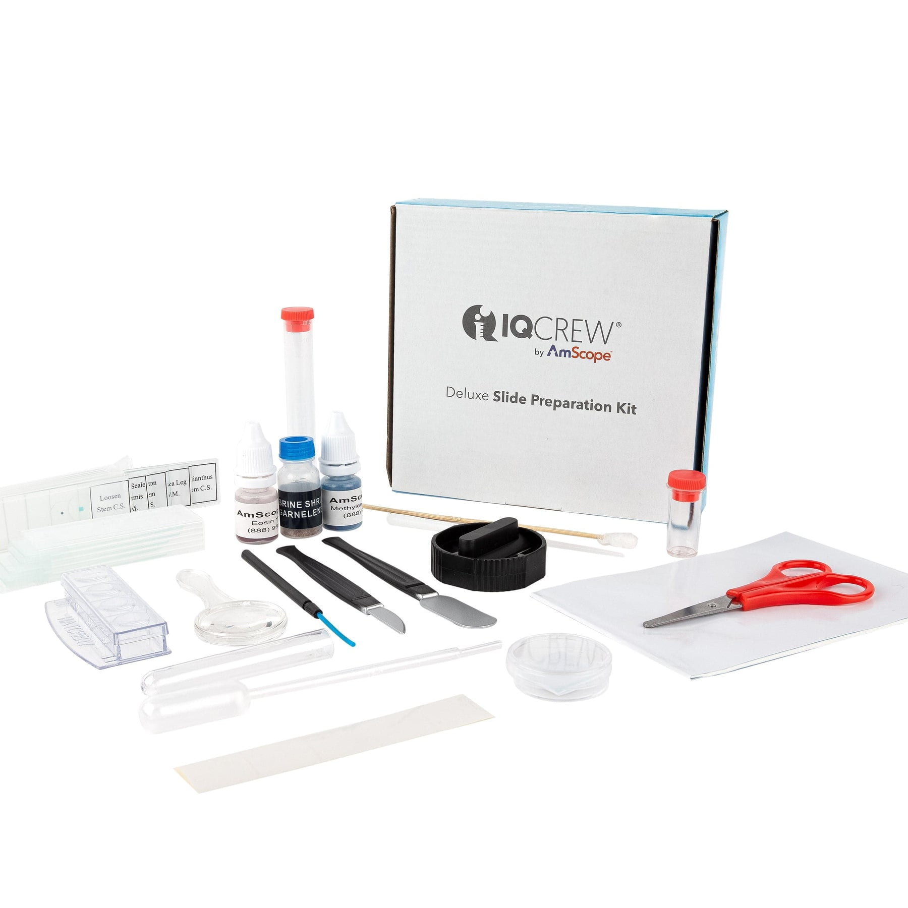 IQCrew 40-Piece Deluxe Microscope Slide Preparation Kit - Essential ...