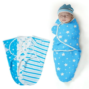 The Peanutshell Newborn Swaddles for Baby Boys, 3 Pack Set, Blue Dino ...
