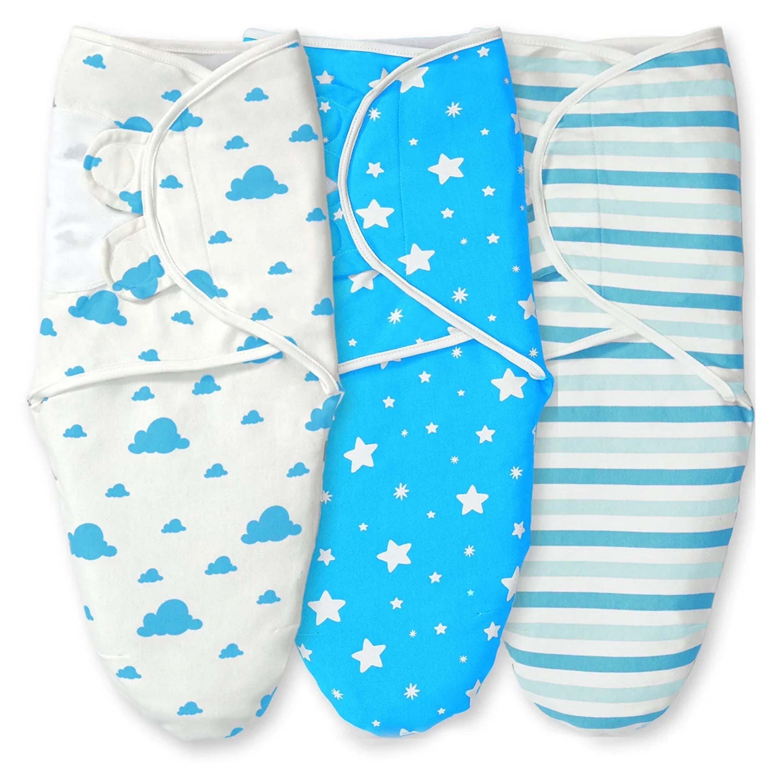 Imperial Rooms Organic Cotton Baby Swaddle Wraps, Velcro Infant Sleep ...