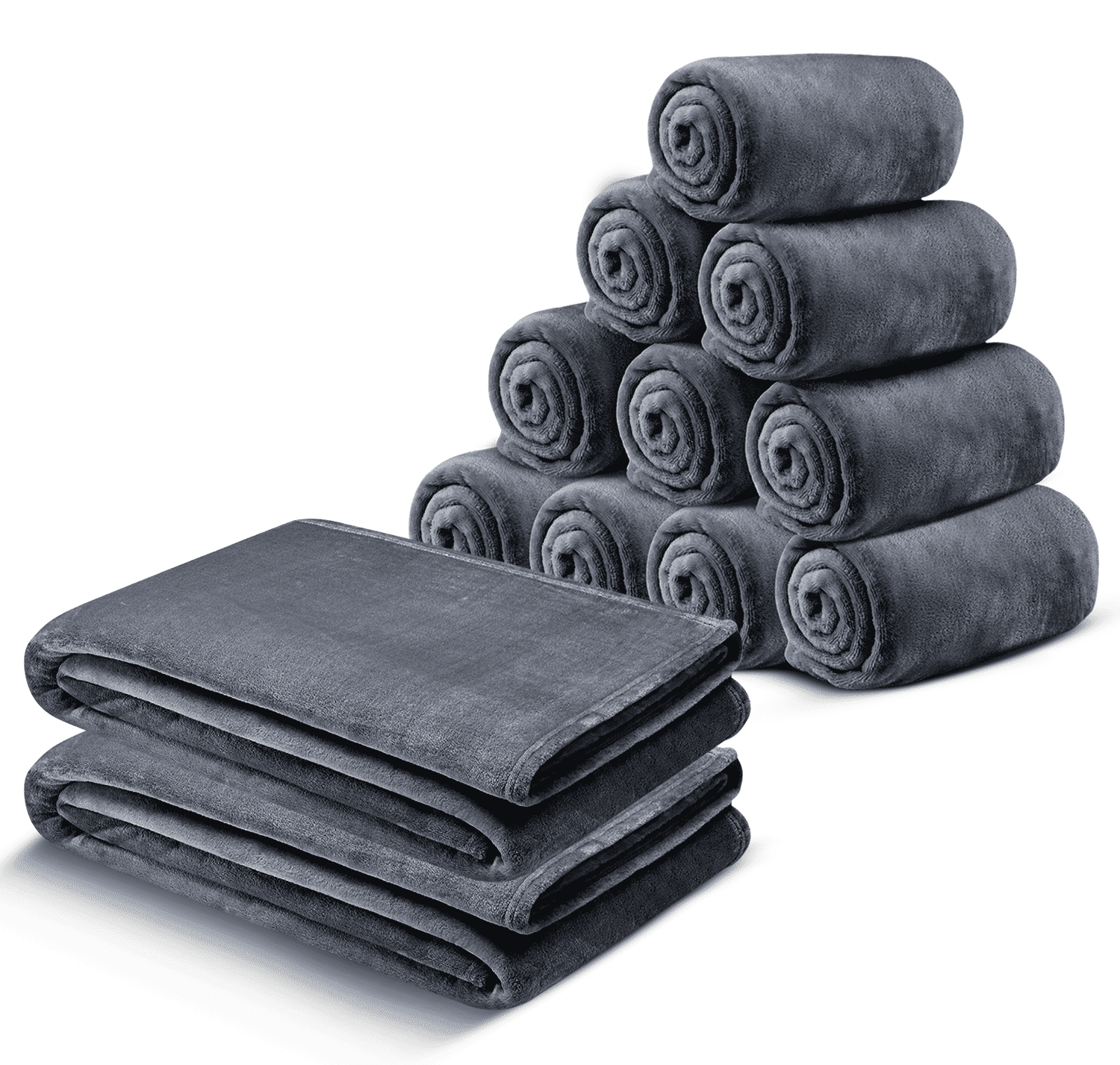 IR Imperial Rooms Fleece Blanket 12 Pack Bulk Soft Fluffy Travel & Bed ...