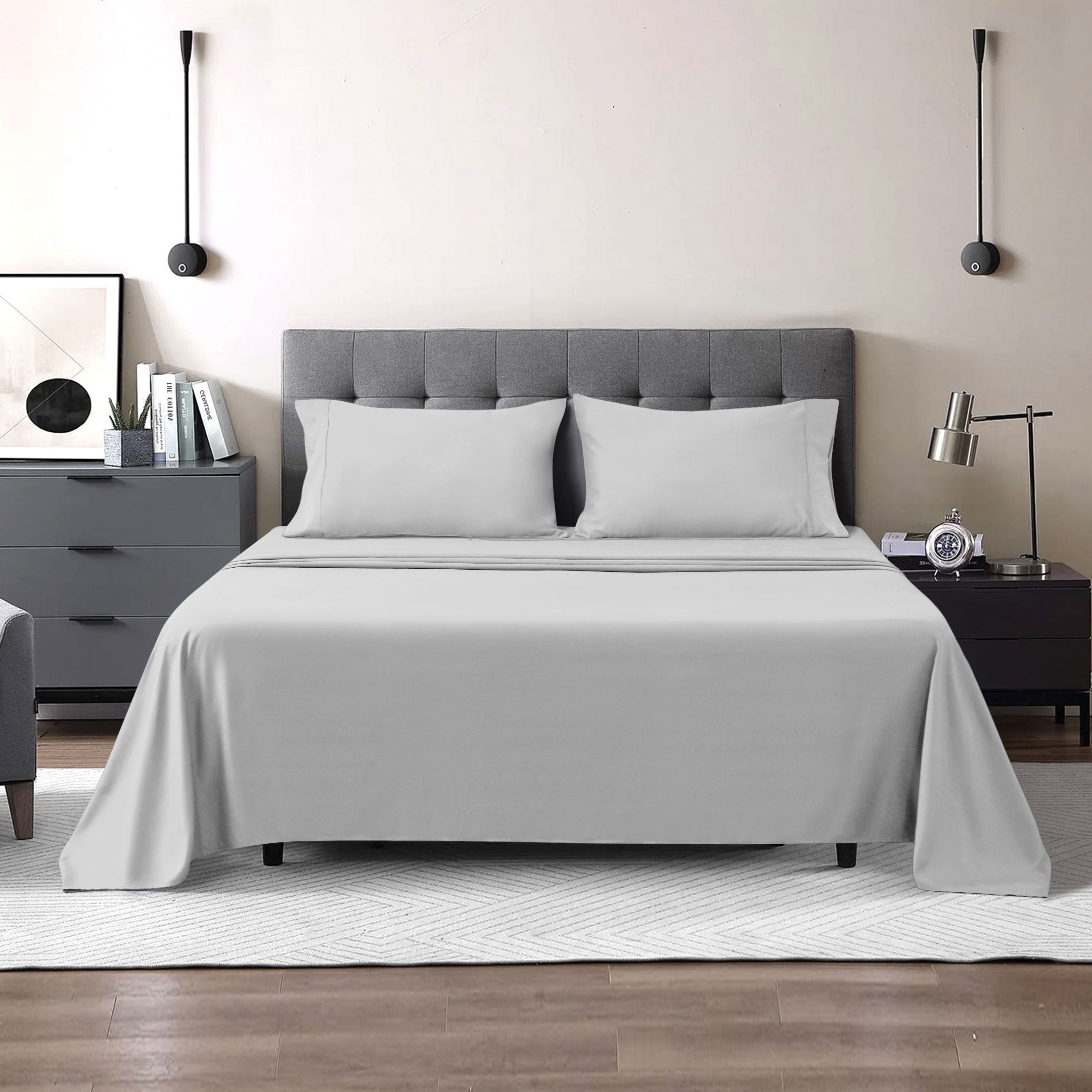 IR Imperial Rooms Solid Bed Sheet Set 1800 Series Kids Deep Pocket Soft ...