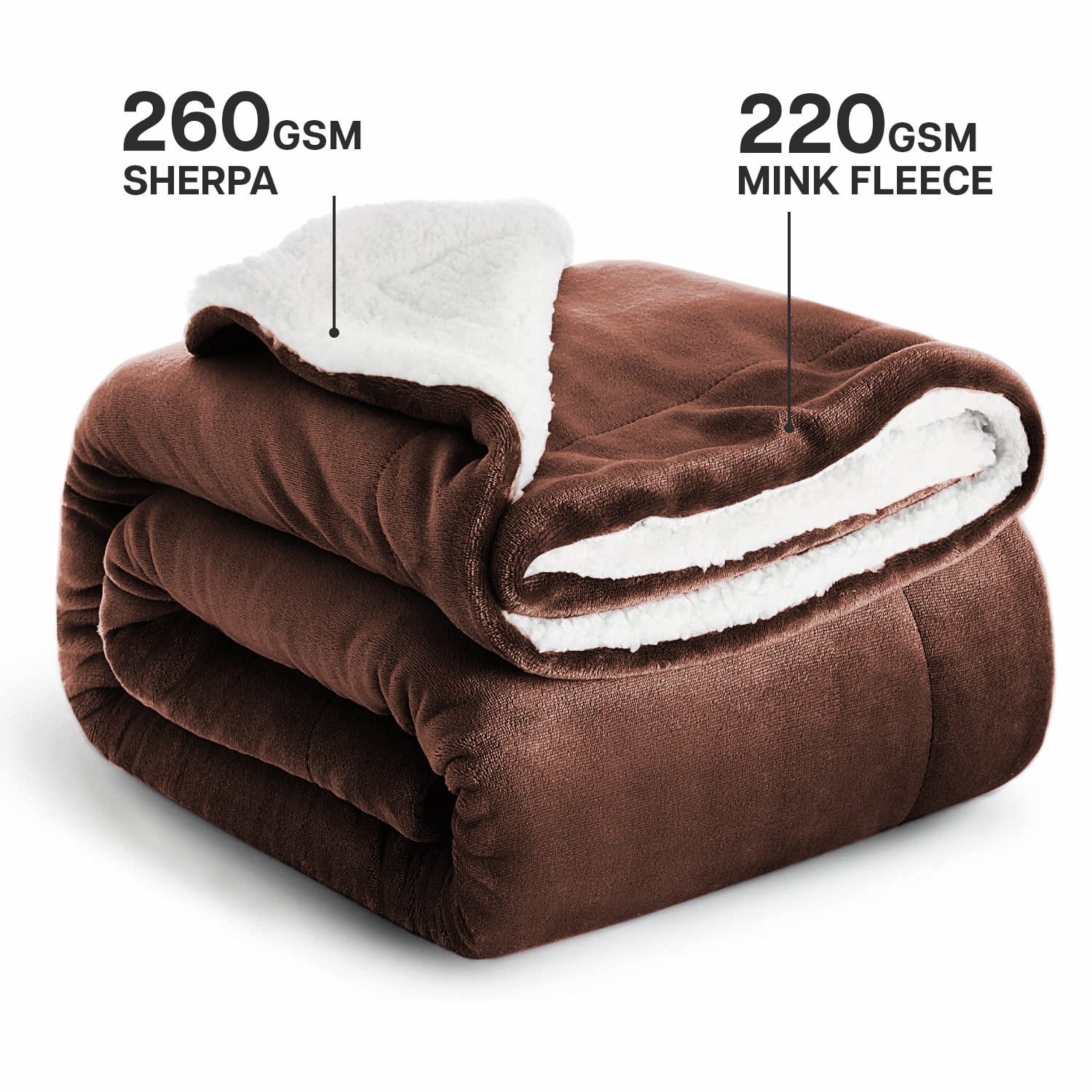 JML Sherpa Fleece Blanket 3-Piece,Soft Reversible Winter Warm Bed ...