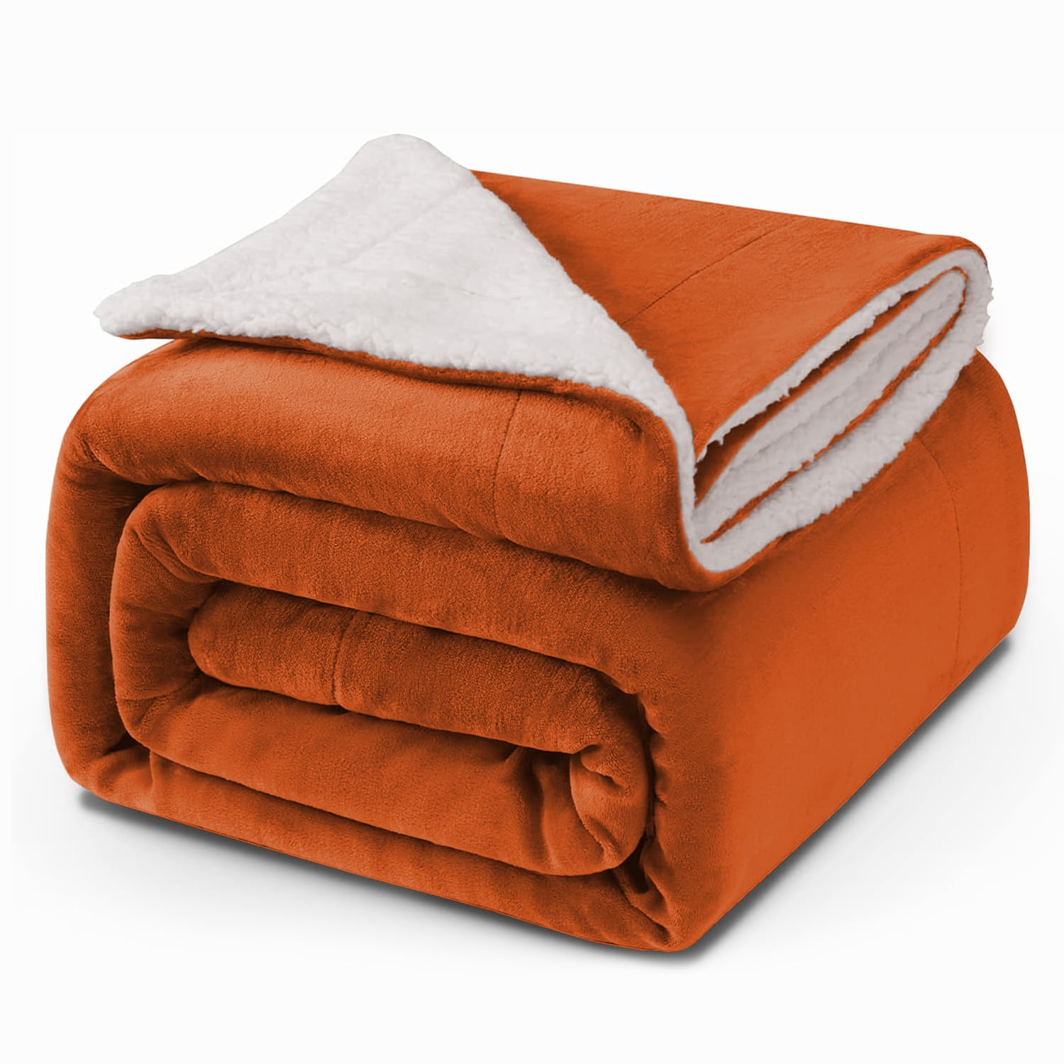 IR Imperial Rooms Rust Sherpa Throw Fluffy Plush Couch & Travel Blanket ...