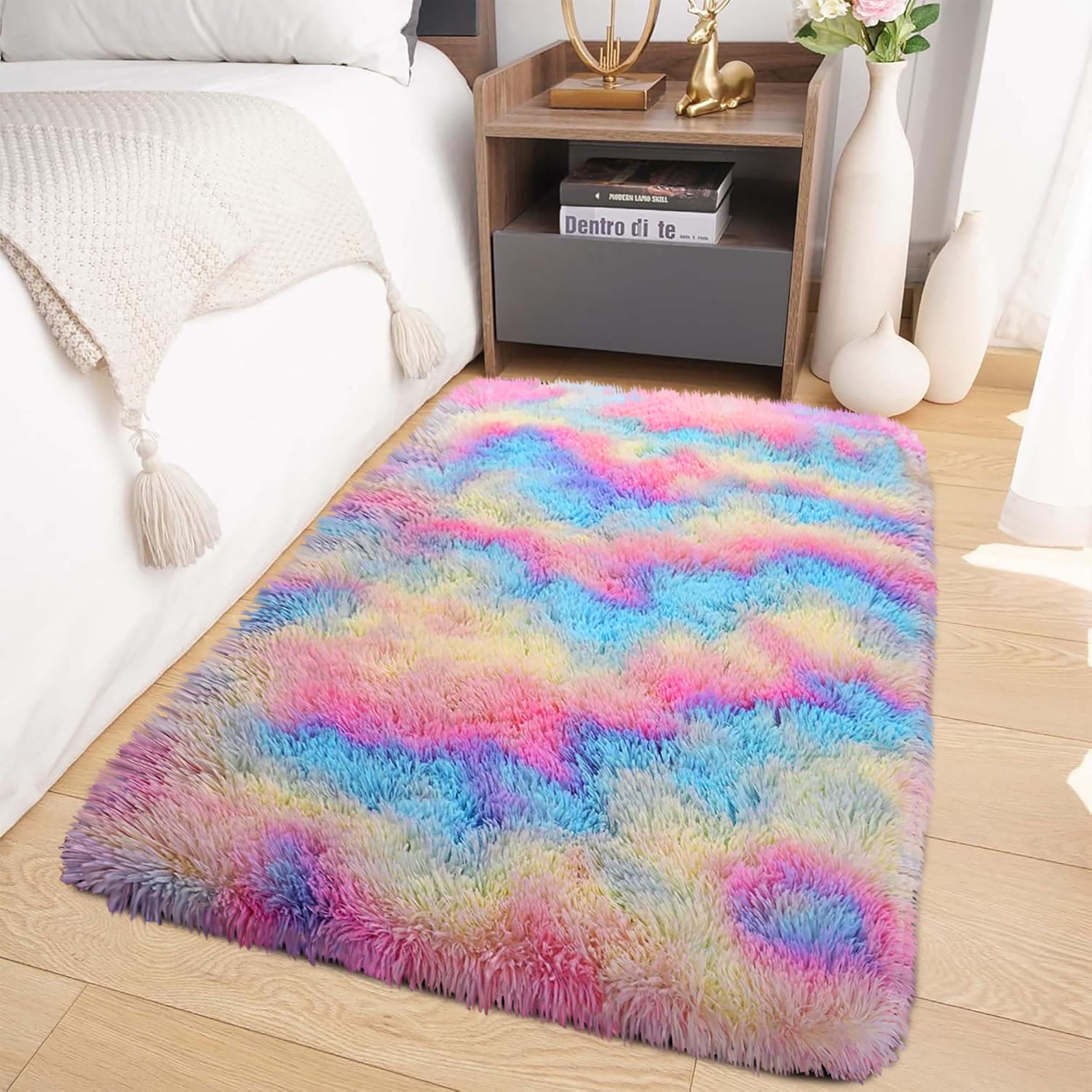 IR Imperial Rooms Solid Accent Shag Rug 2x3ft for Entryway Soft Fluffy ...