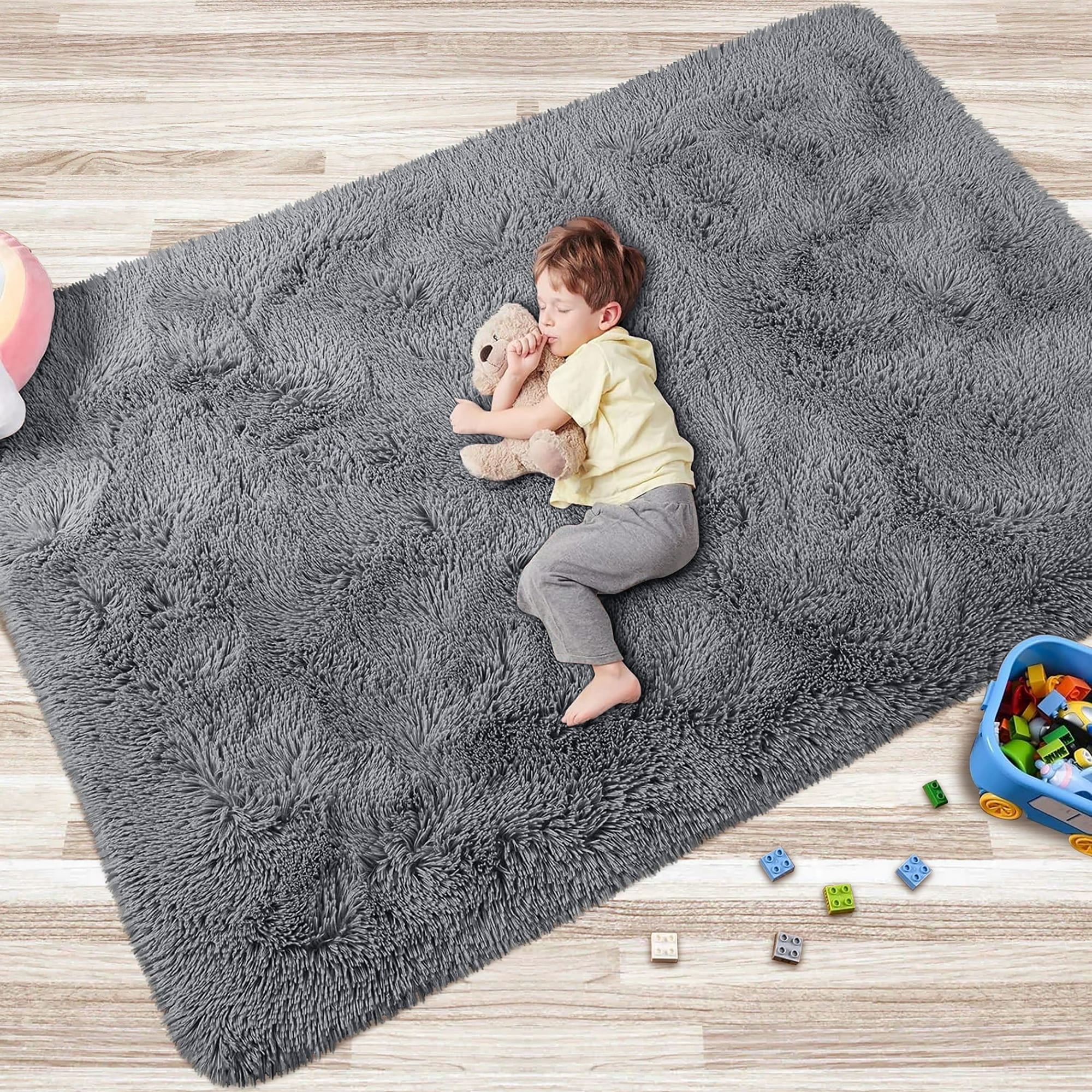 IR Imperial Rooms Solid Collection Shaggy 5x7Ft Rectangle Rug for Bed ...