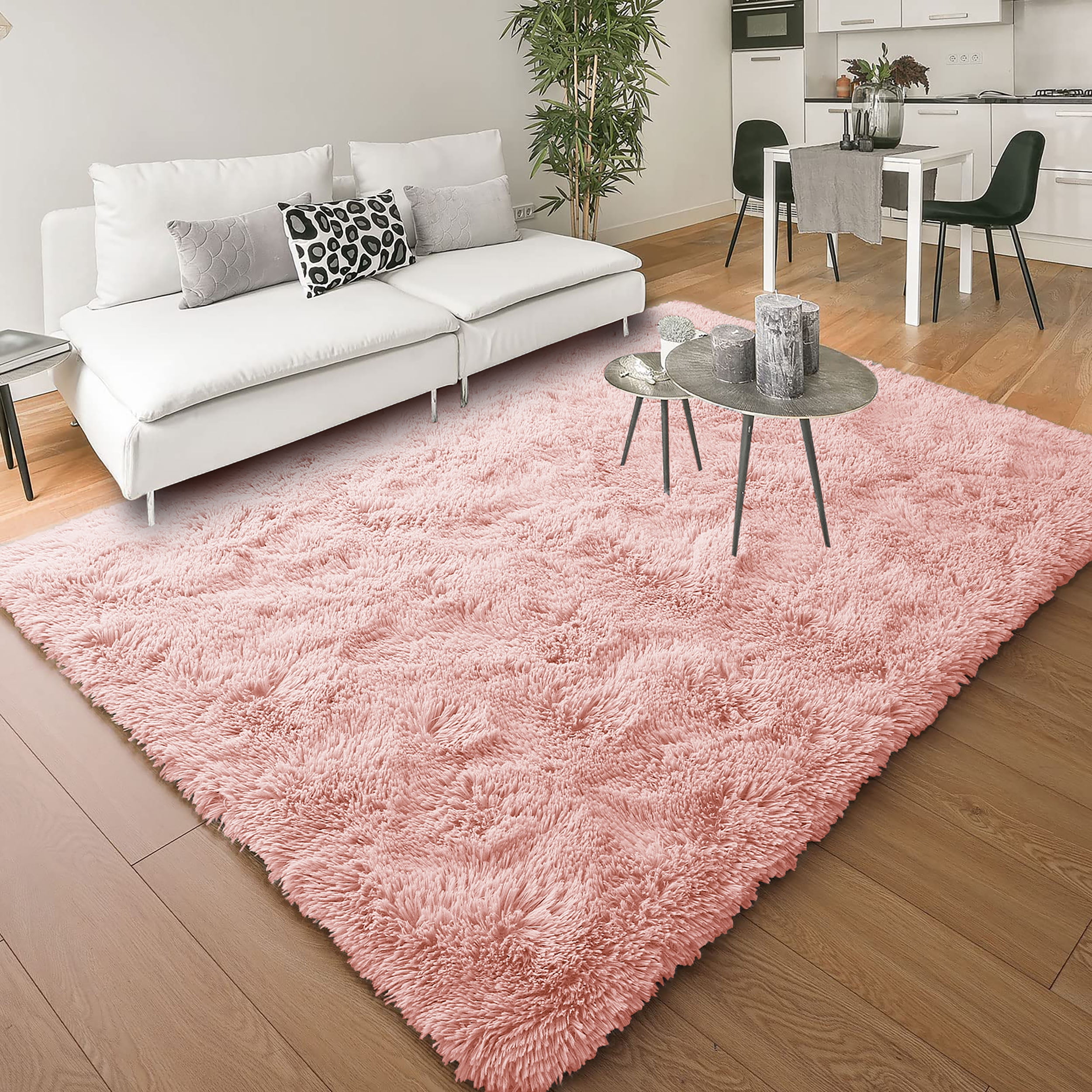 IR Imperial Rooms Solid Collection Shaggy 5x7Ft Rectangle Rug for Bed ...
