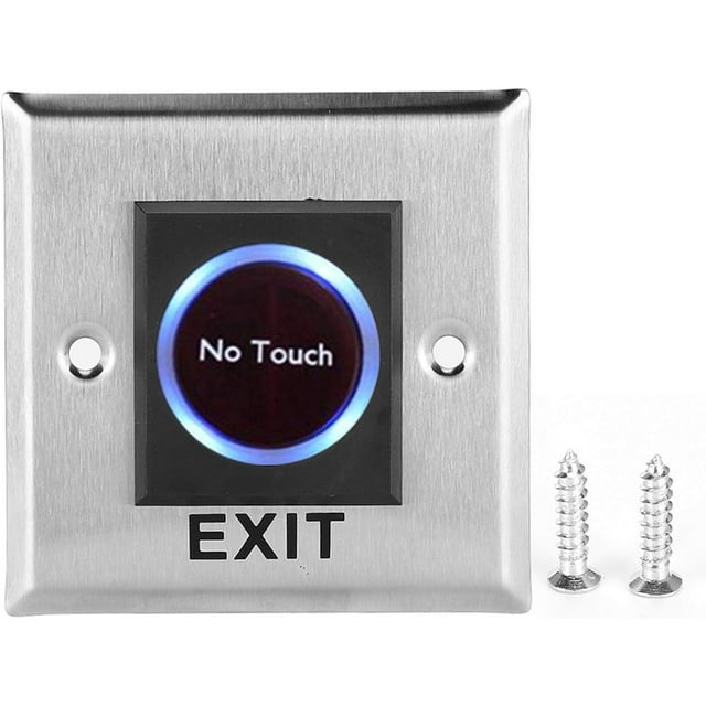IR Sensor Button, No Touch Door Release Exit Button with Backlight, Contactless Touchless IR ...