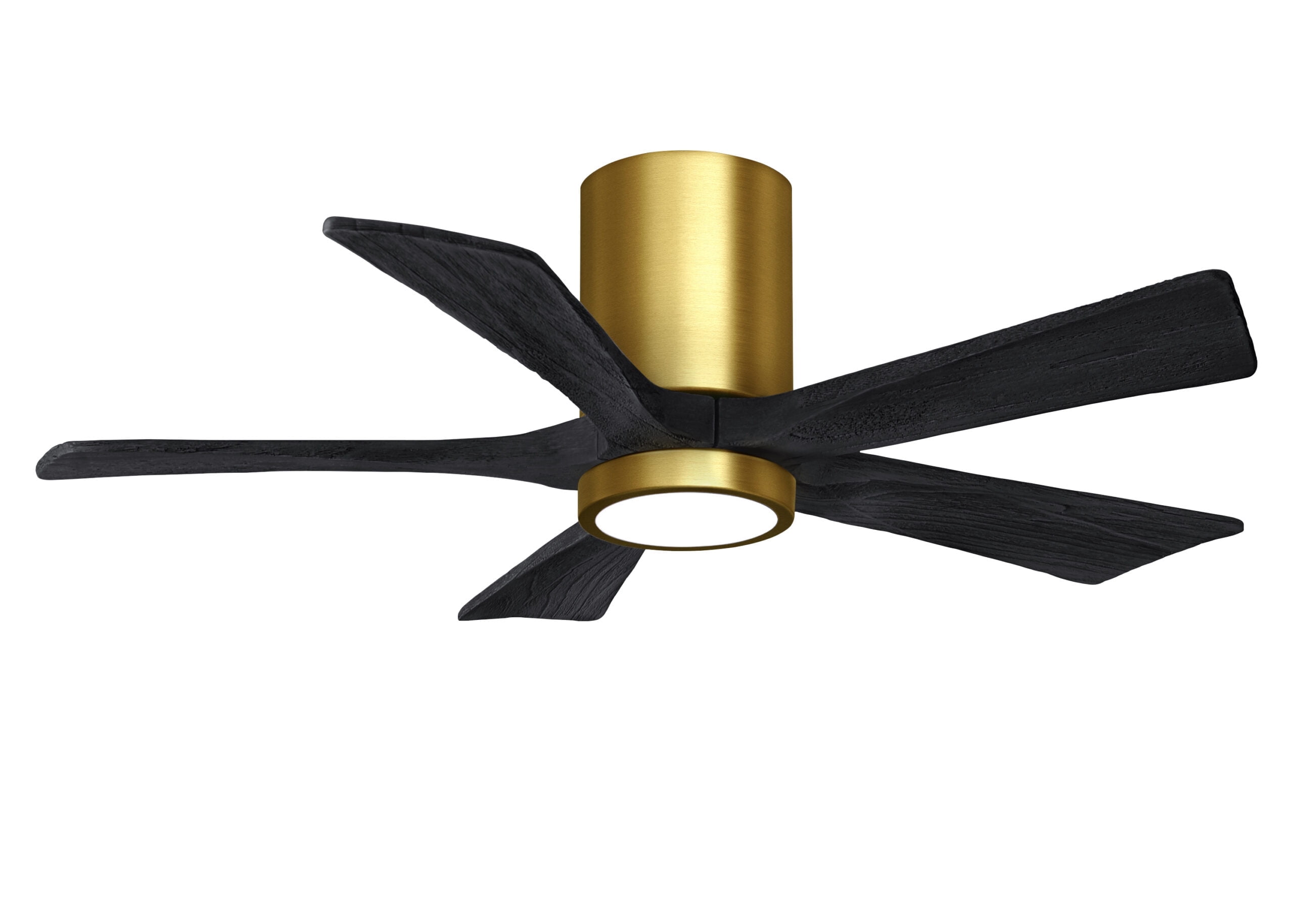 IR5HLK five-blade flush mount paddle fan in Brushed Brass finish with ...