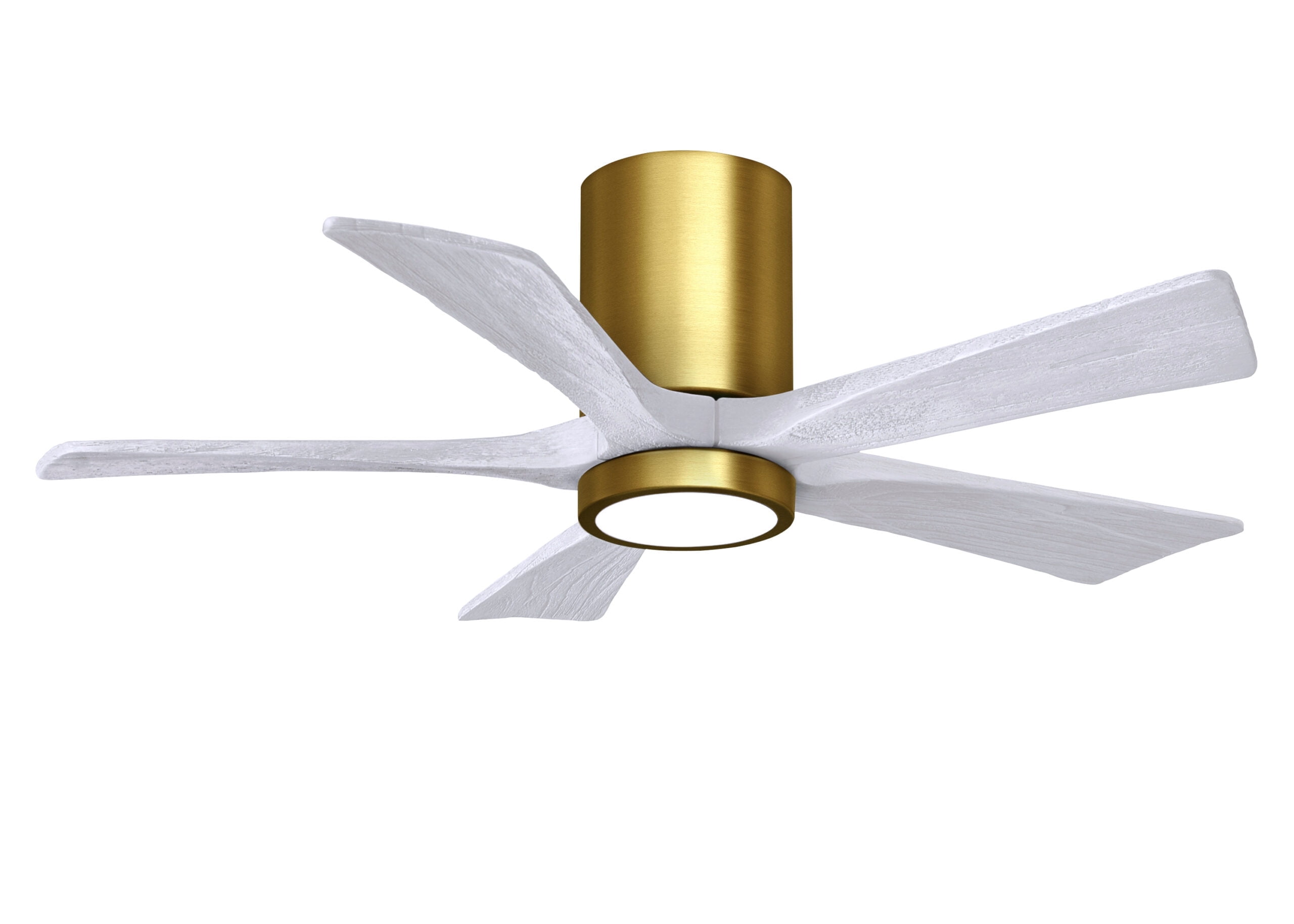 IR5HLK five-blade flush mount paddle fan in Brushed Brass finish with ...