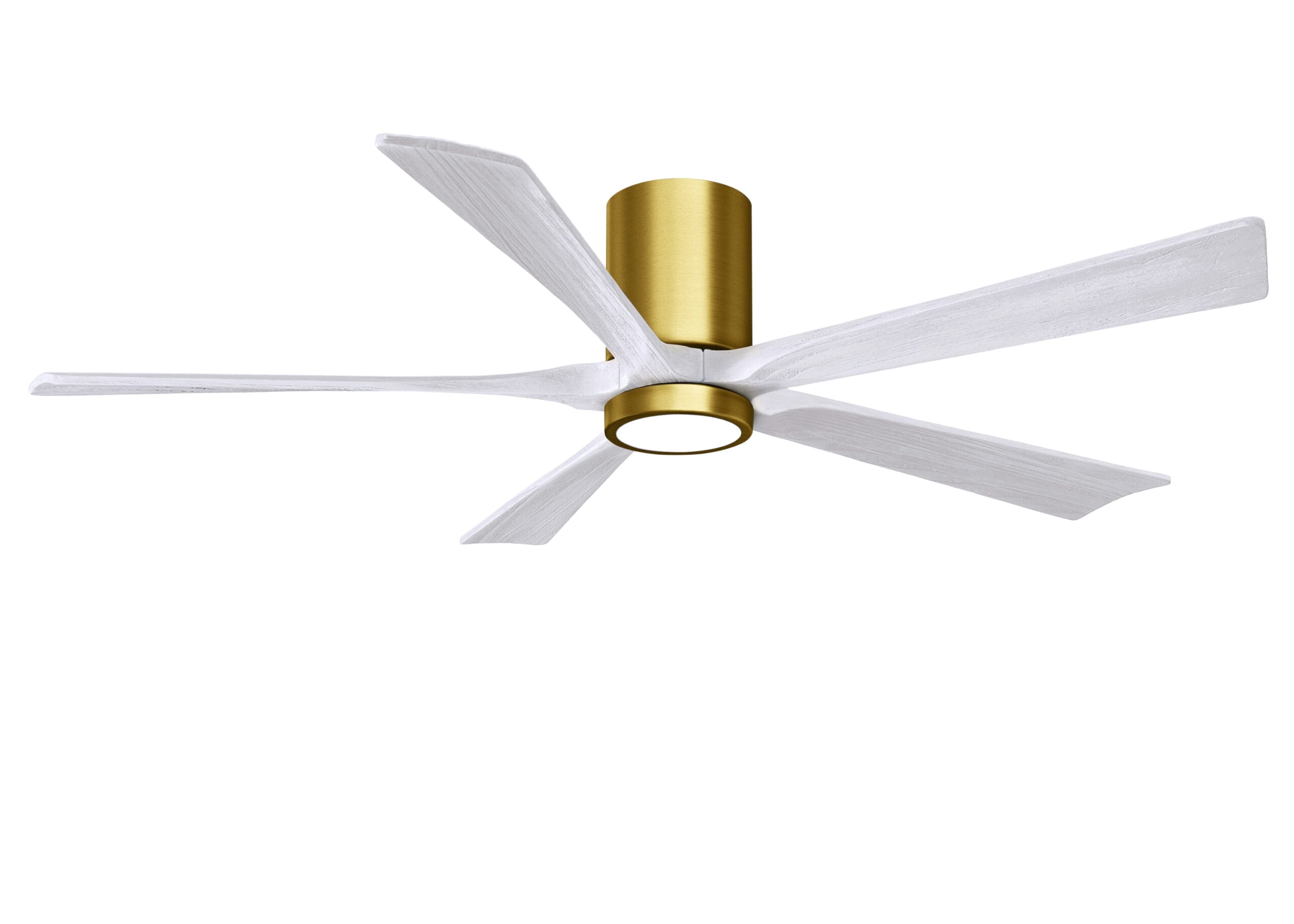 IR5HLK five-blade flush mount paddle fan in Brushed Brass finish with ...