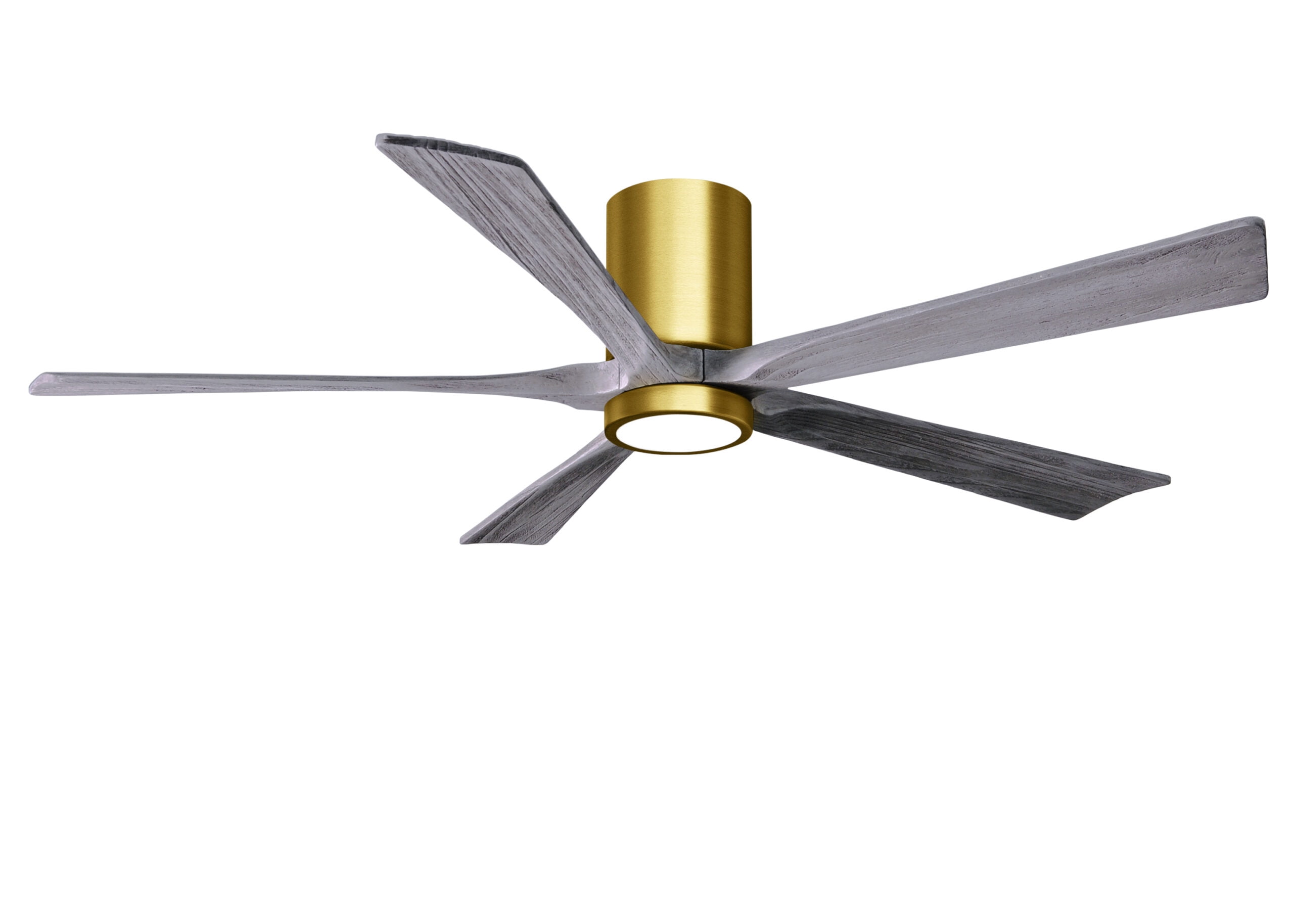 IR5HLK five-blade flush mount paddle fan in Brushed Brass finish with ...