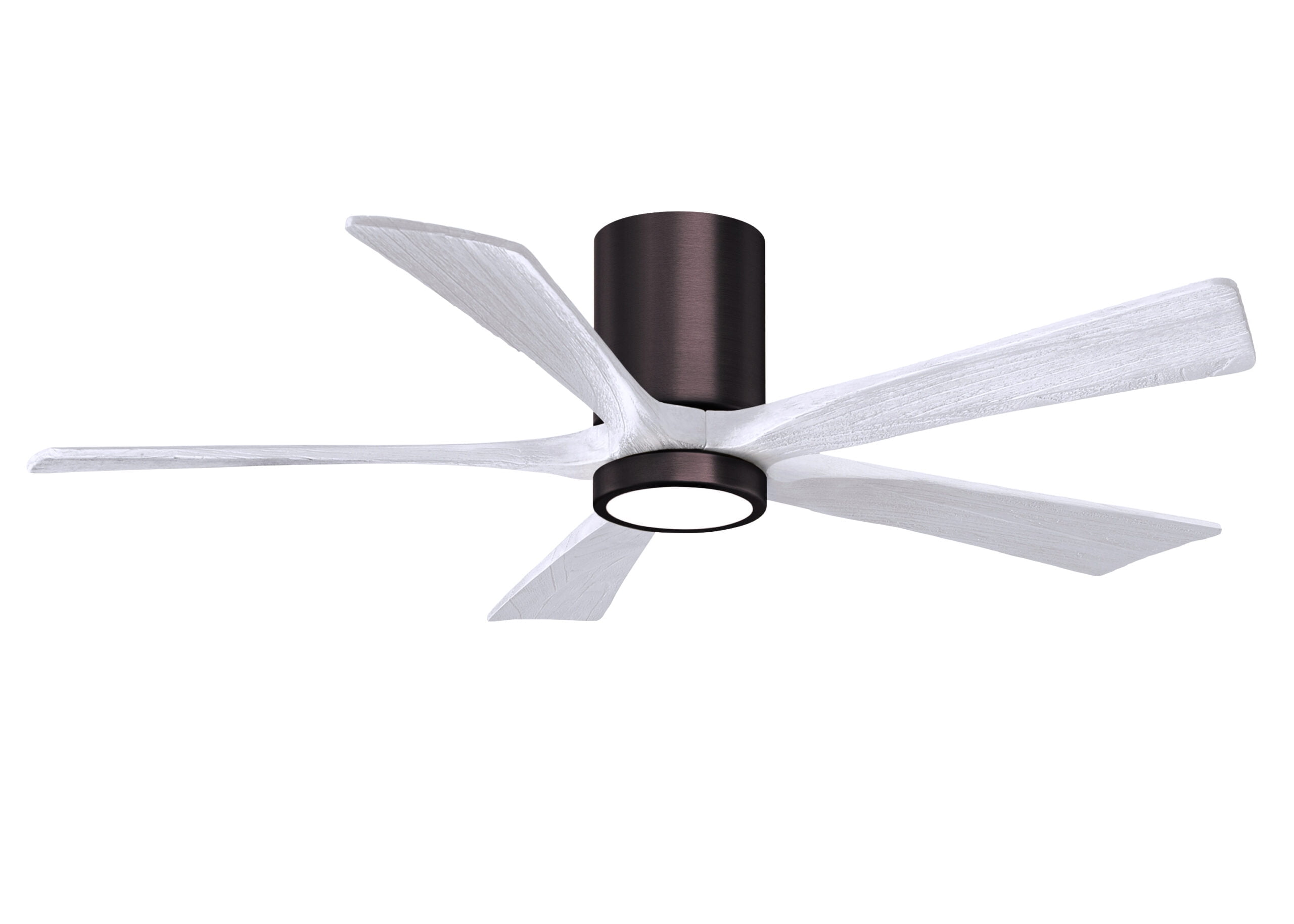 IR5HLK five-blade flush mount paddle fan in Brushed Bronze finish with ...