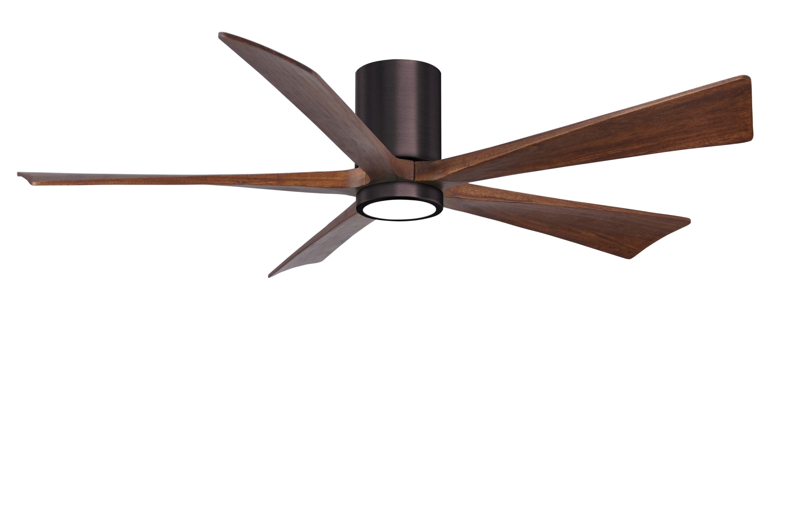 IR5HLK five-blade flush mount paddle fan in Brushed Bronze finish with ...