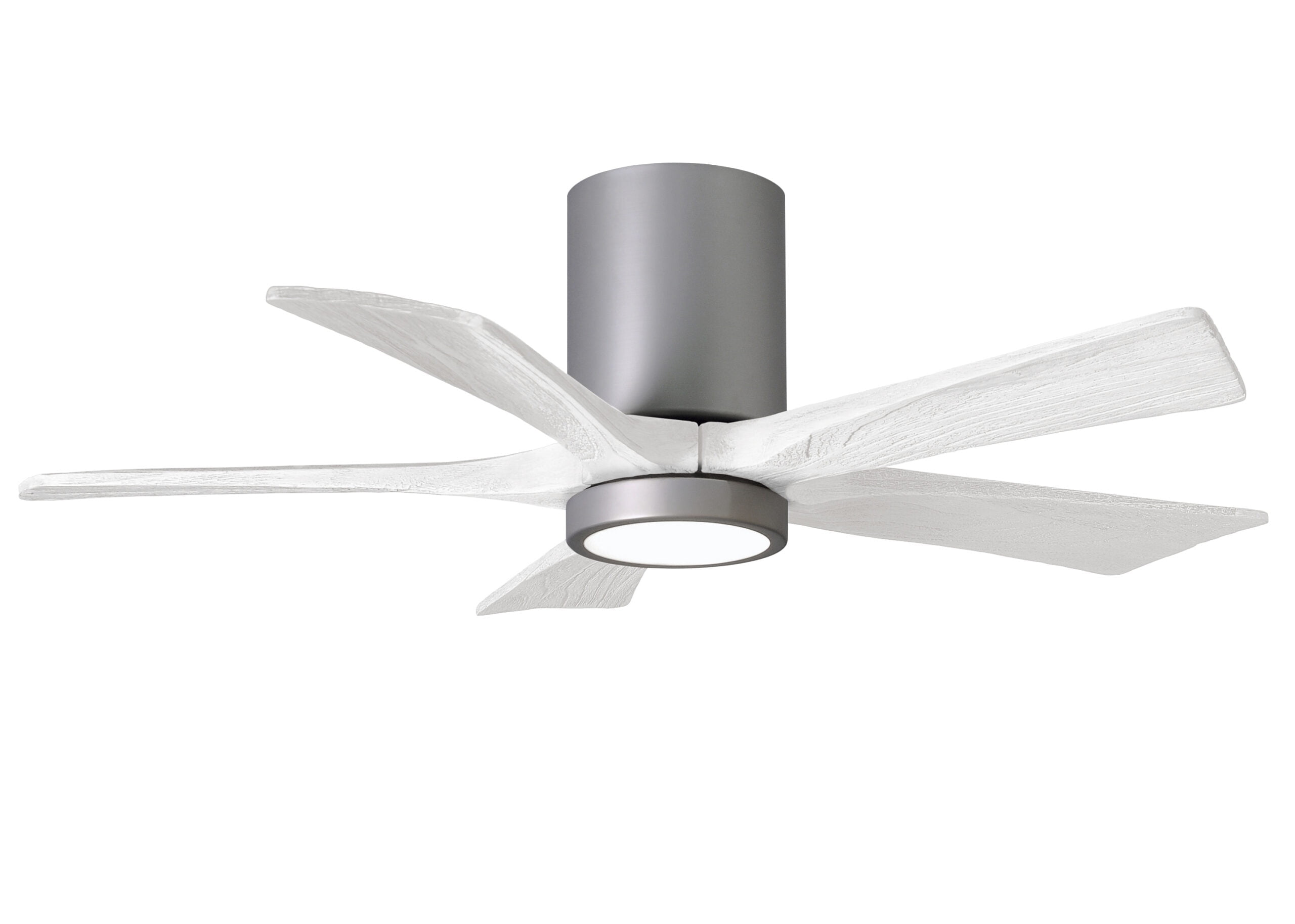 IR5HLK five-blade flush mount paddle fan in Brushed Nickel finish with ...