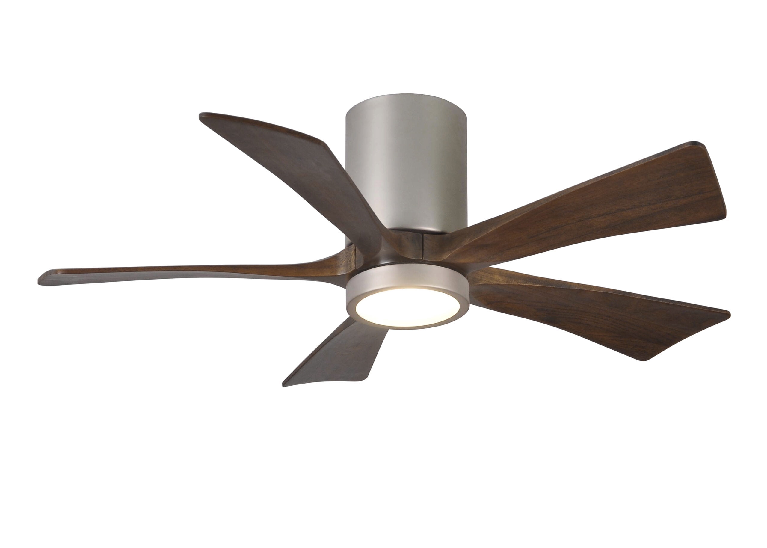 IR5HLK five-blade flush mount paddle fan in Brushed Nickel finish with ...