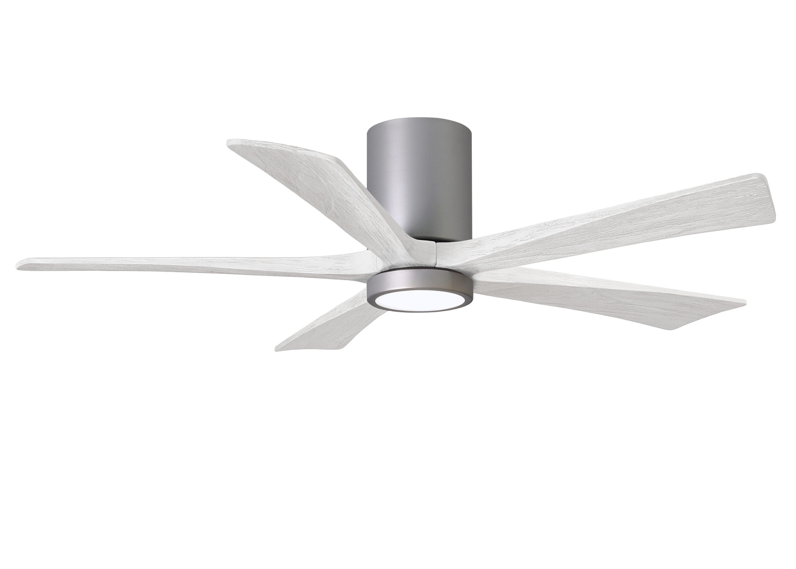 IR5HLK five-blade flush mount paddle fan in Brushed Nickel finish with ...
