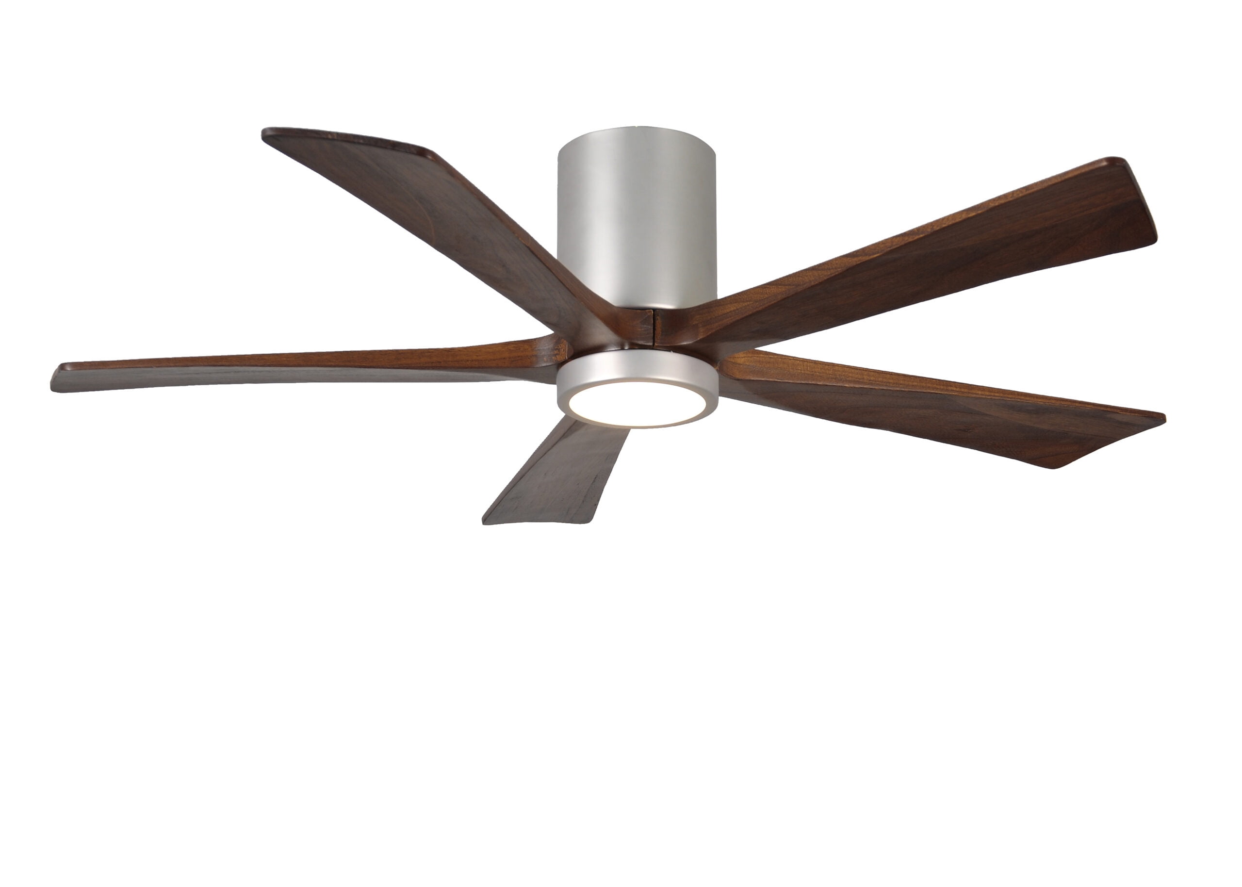 IR5HLK five-blade flush mount paddle fan in Brushed Nickel finish with ...