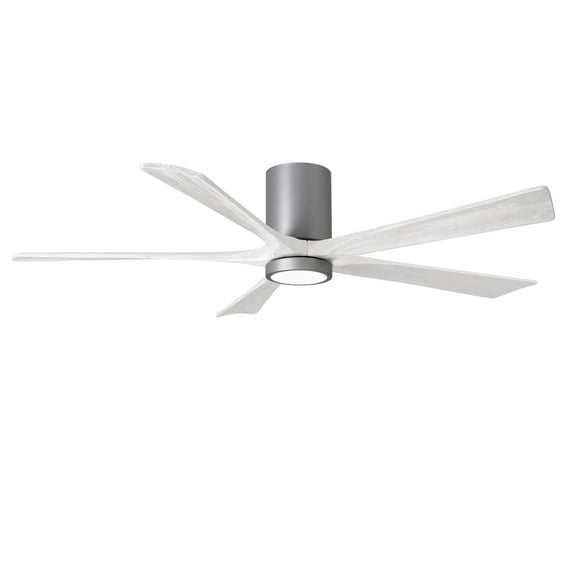 IR5HLK five-blade flush mount paddle fan in Brushed Nickel finish with ...