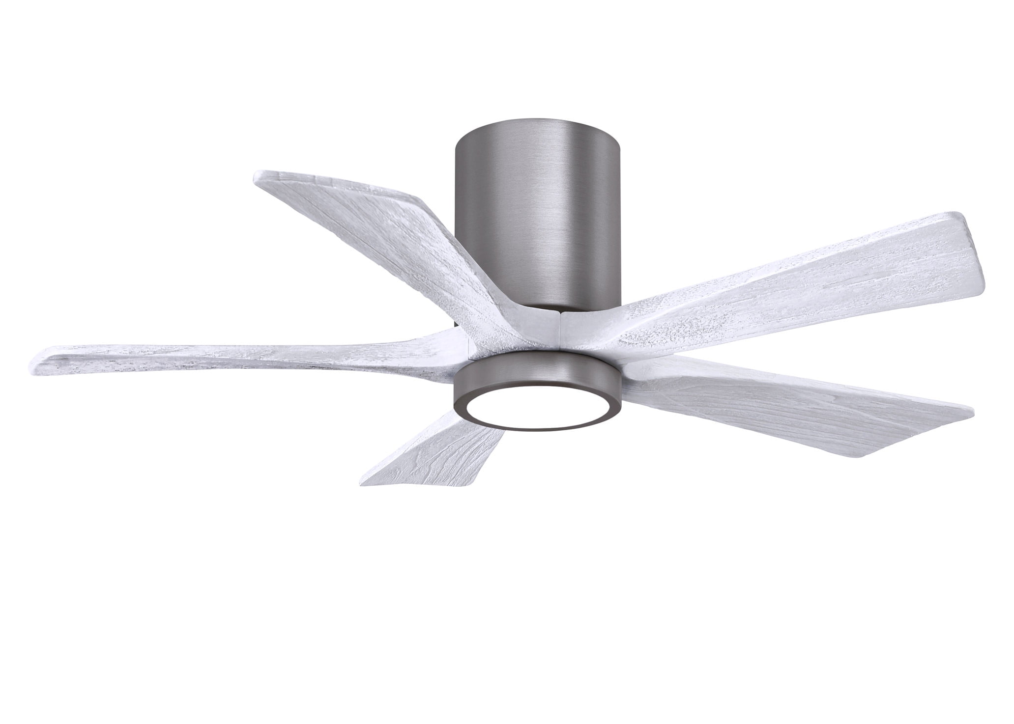 IR5HLK five-blade flush mount paddle fan in Brushed Pewter finish with ...
