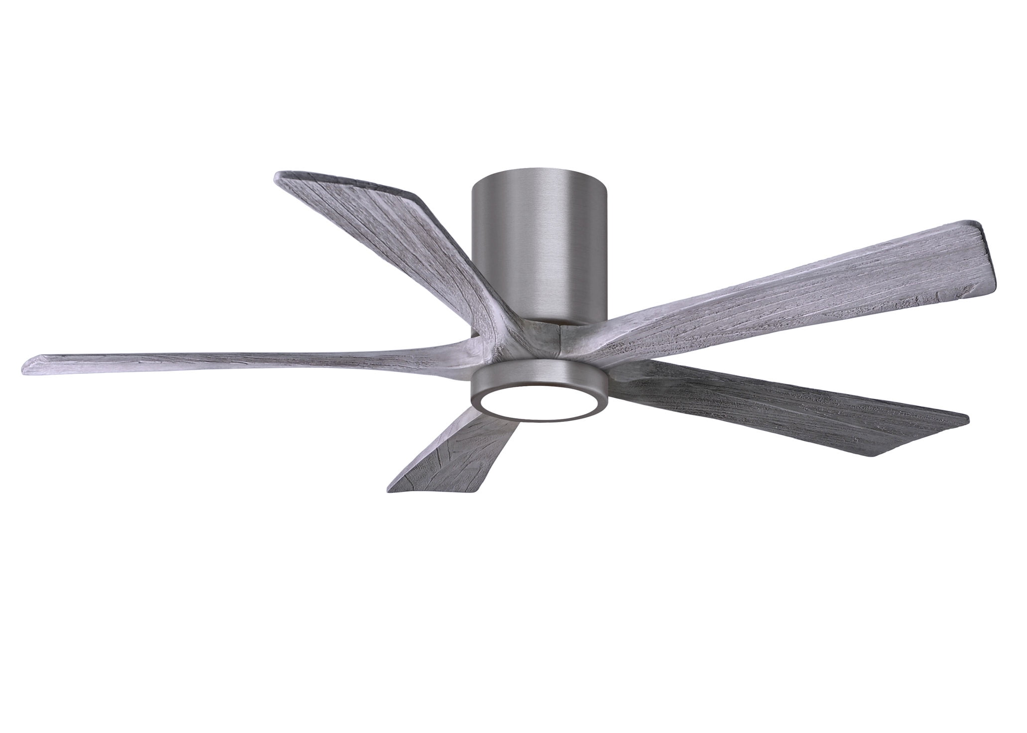 IR5HLK five-blade flush mount paddle fan in Brushed Pewter finish with ...