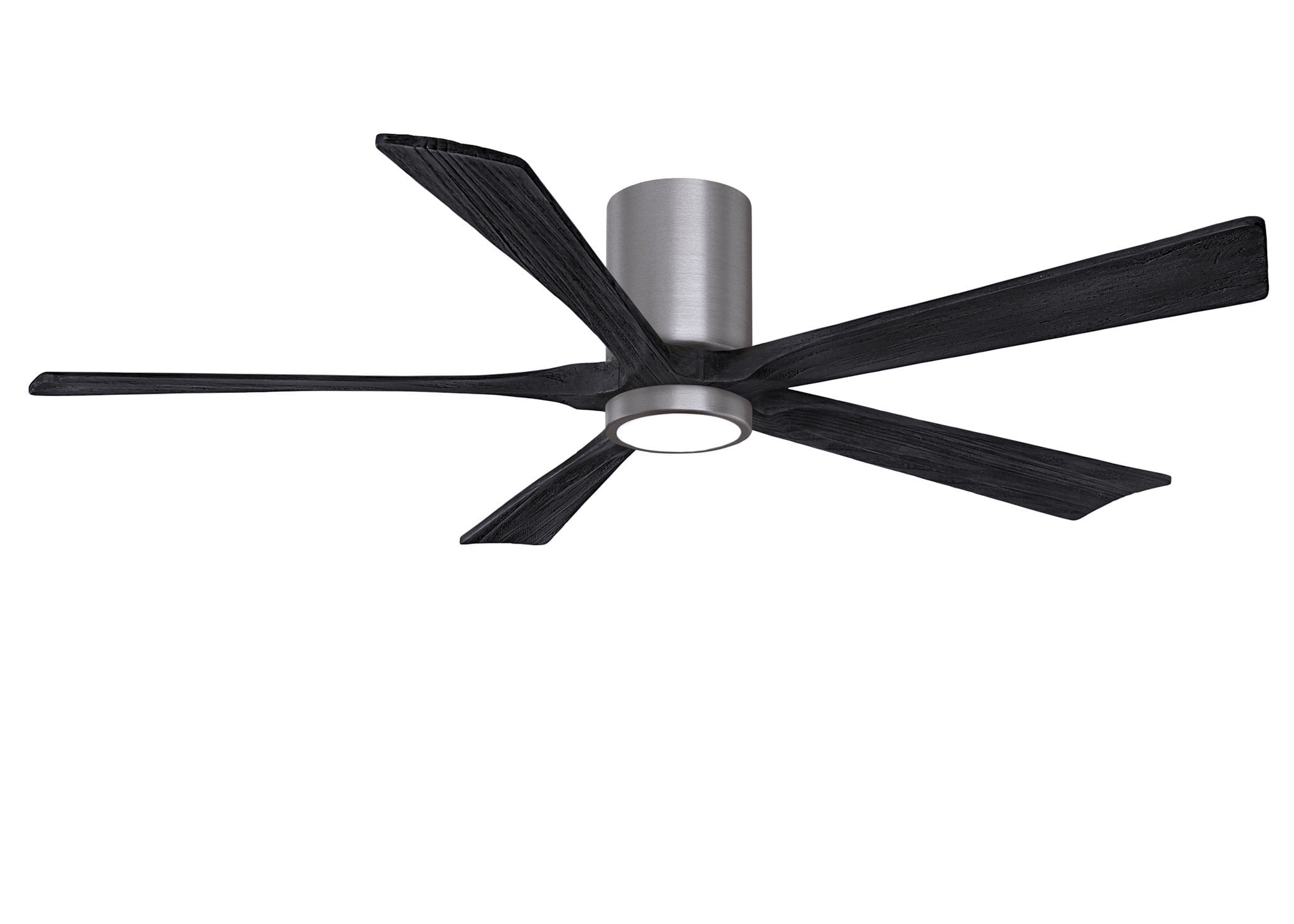 IR5HLK five-blade flush mount paddle fan in Brushed Pewter finish with ...