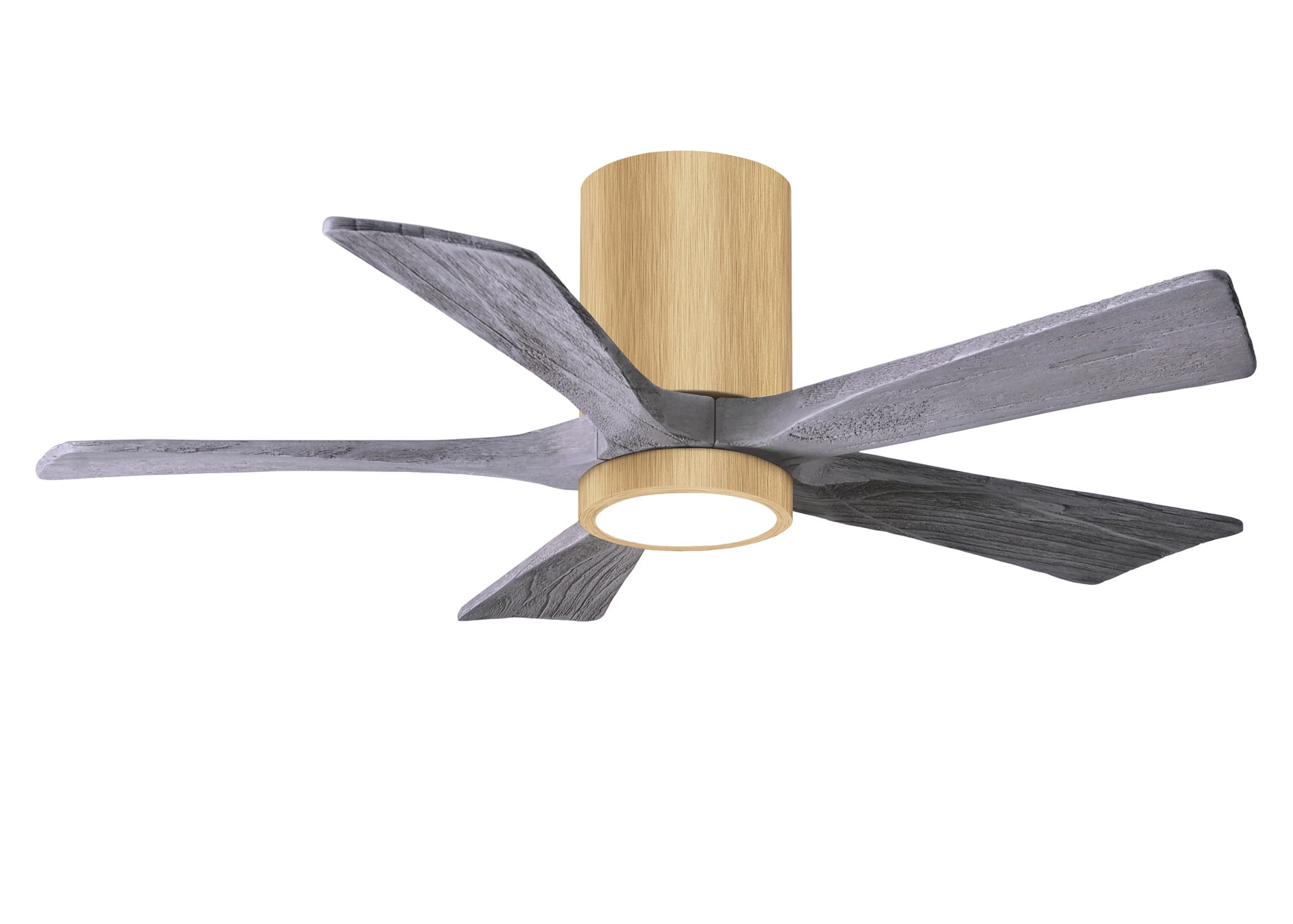 IR5HLK five-blade flush mount paddle fan in Light Maple finish with 42 ...