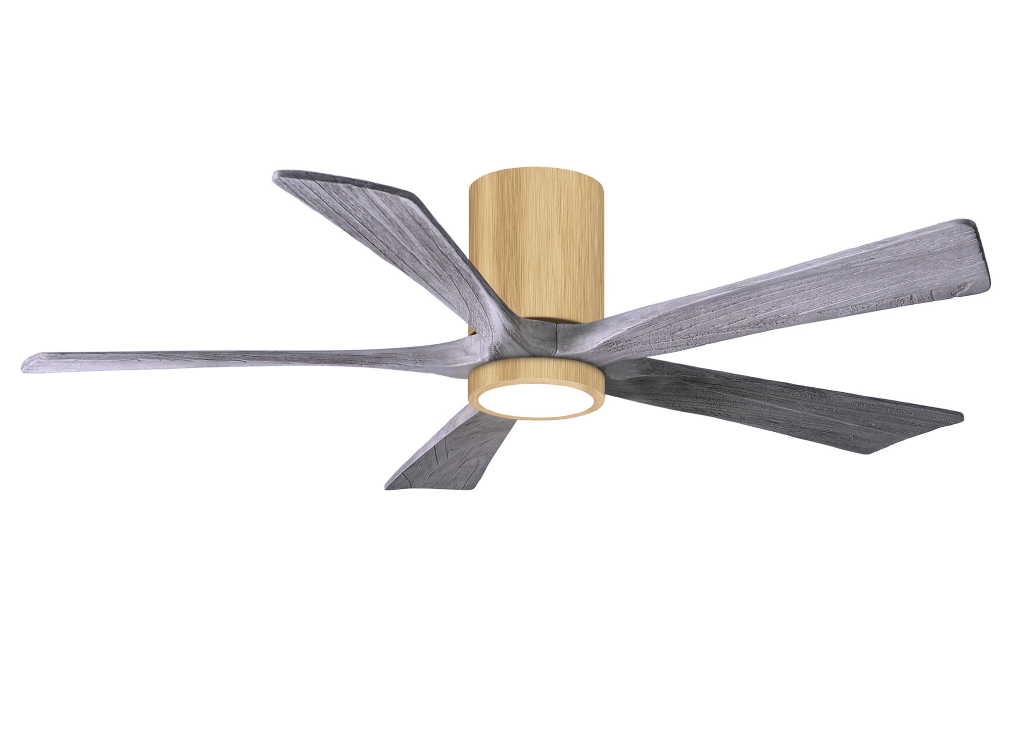 IR5HLK five-blade flush mount paddle fan in Light Maple finish with 52 ...