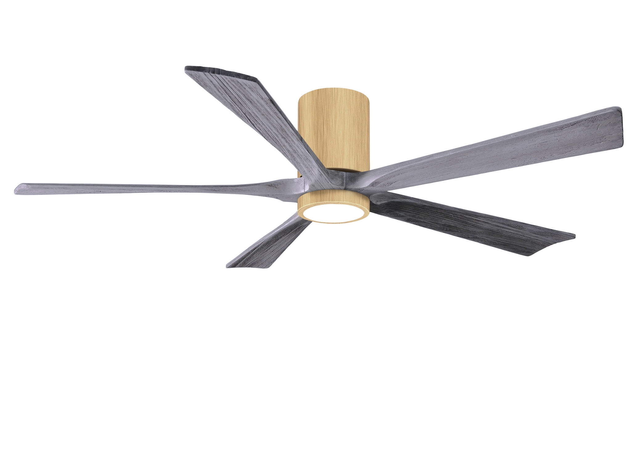 IR5HLK five-blade flush mount paddle fan in Light Maple finish with 60 ...
