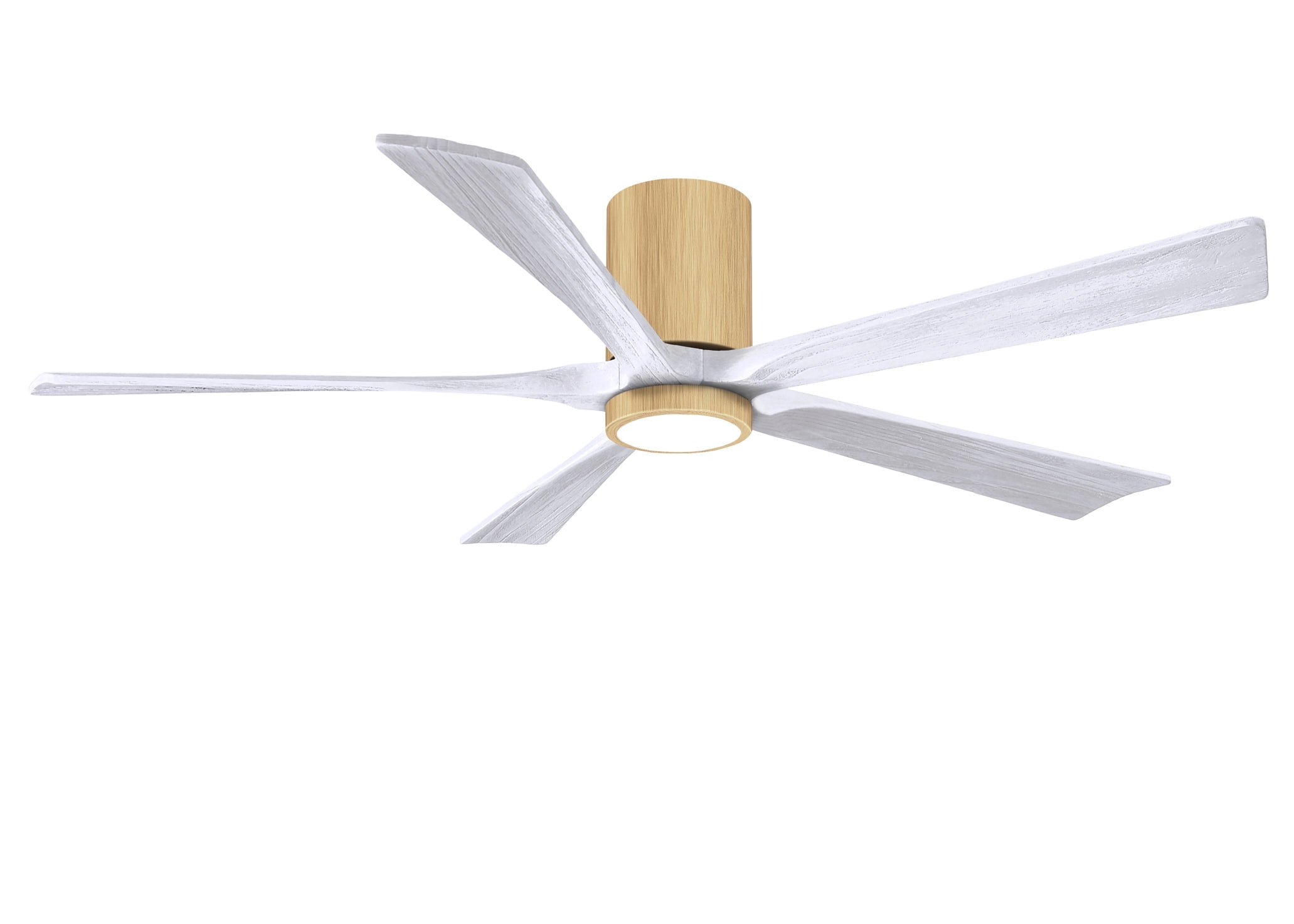 IR5HLK five-blade flush mount paddle fan in Light Maple finish with 60 ...