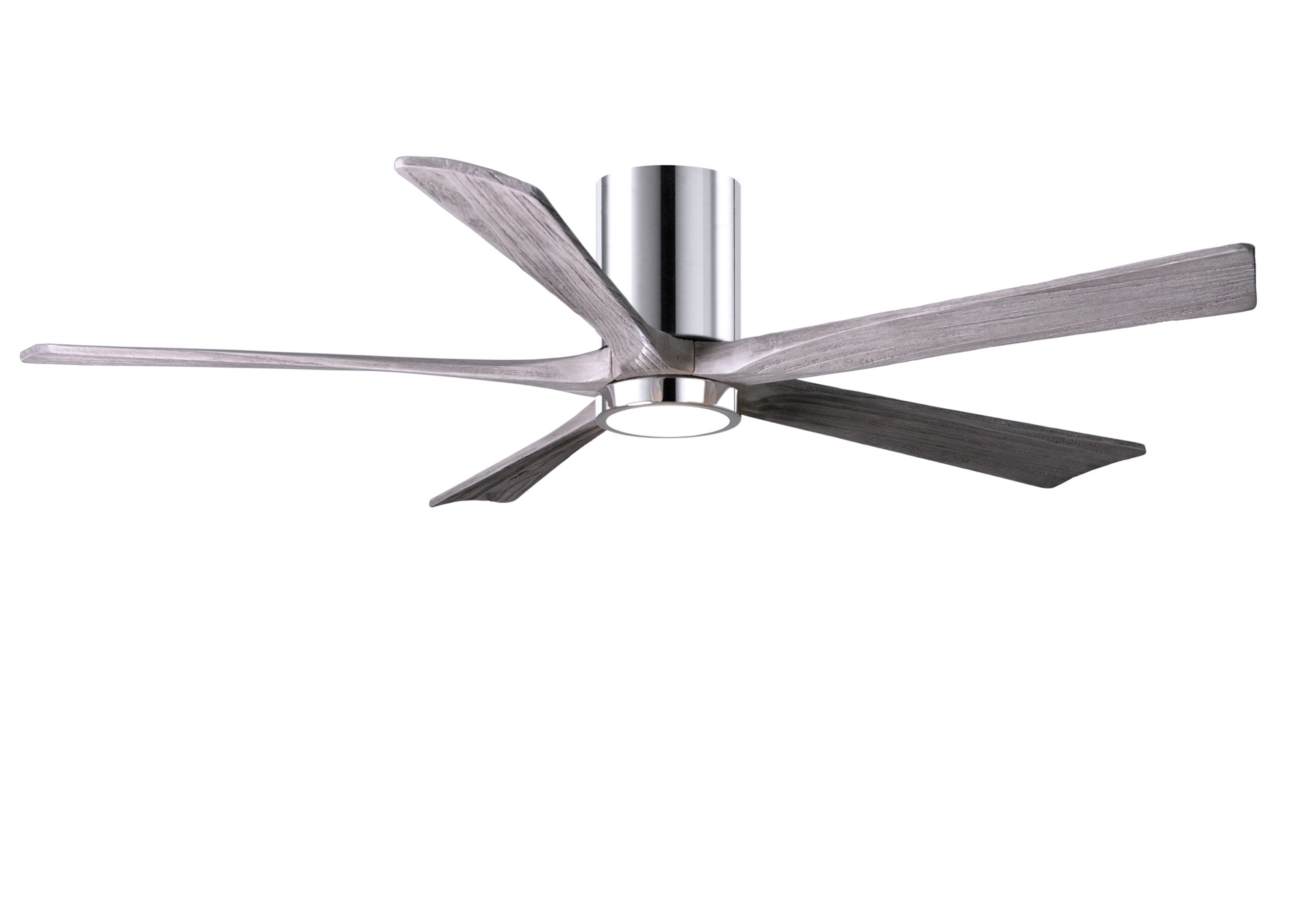 IR5HLK five-blade flush mount paddle fan in Polished Chrome finish with ...