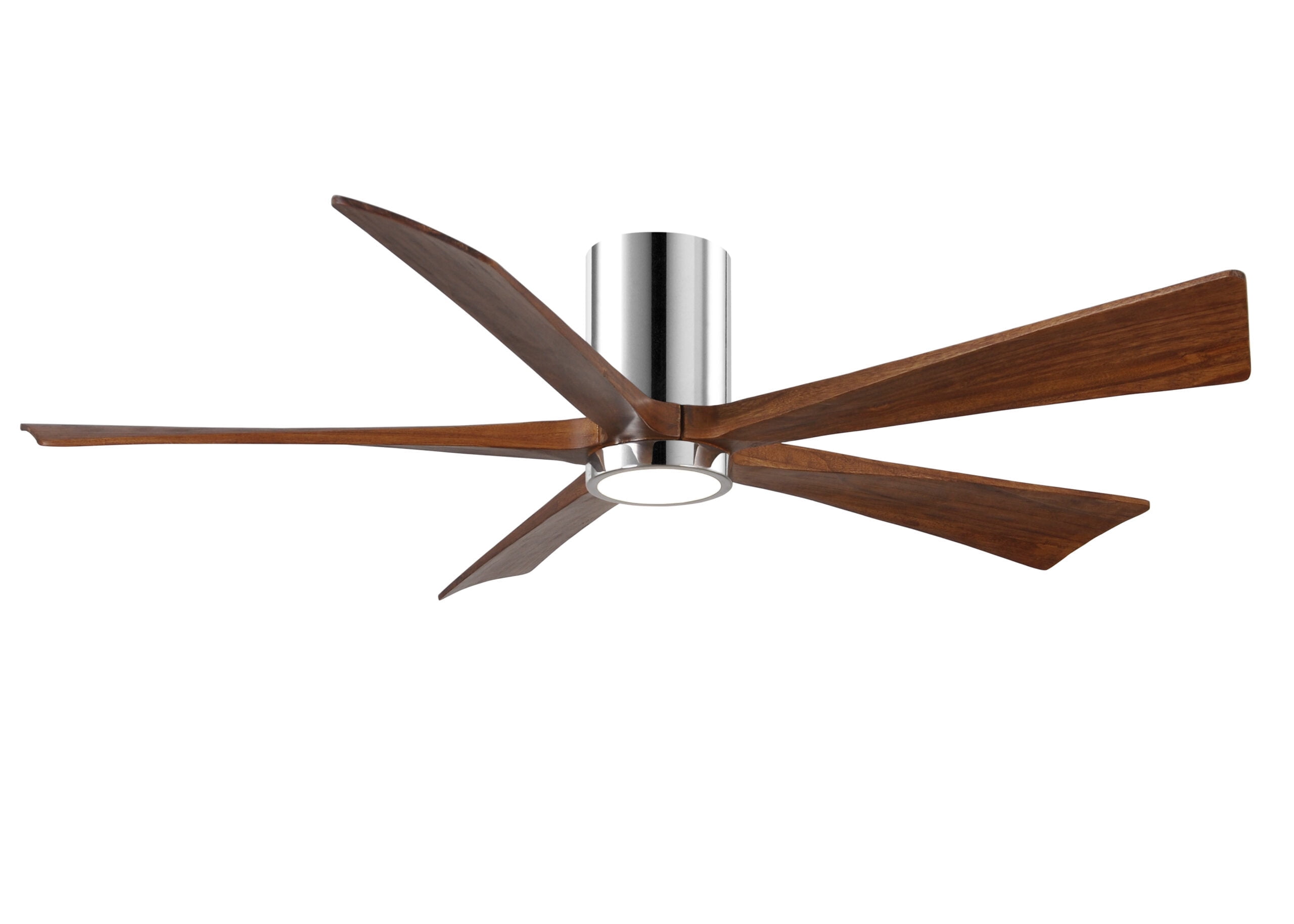 IR5HLK five-blade flush mount paddle fan in Polished Chrome finish with ...