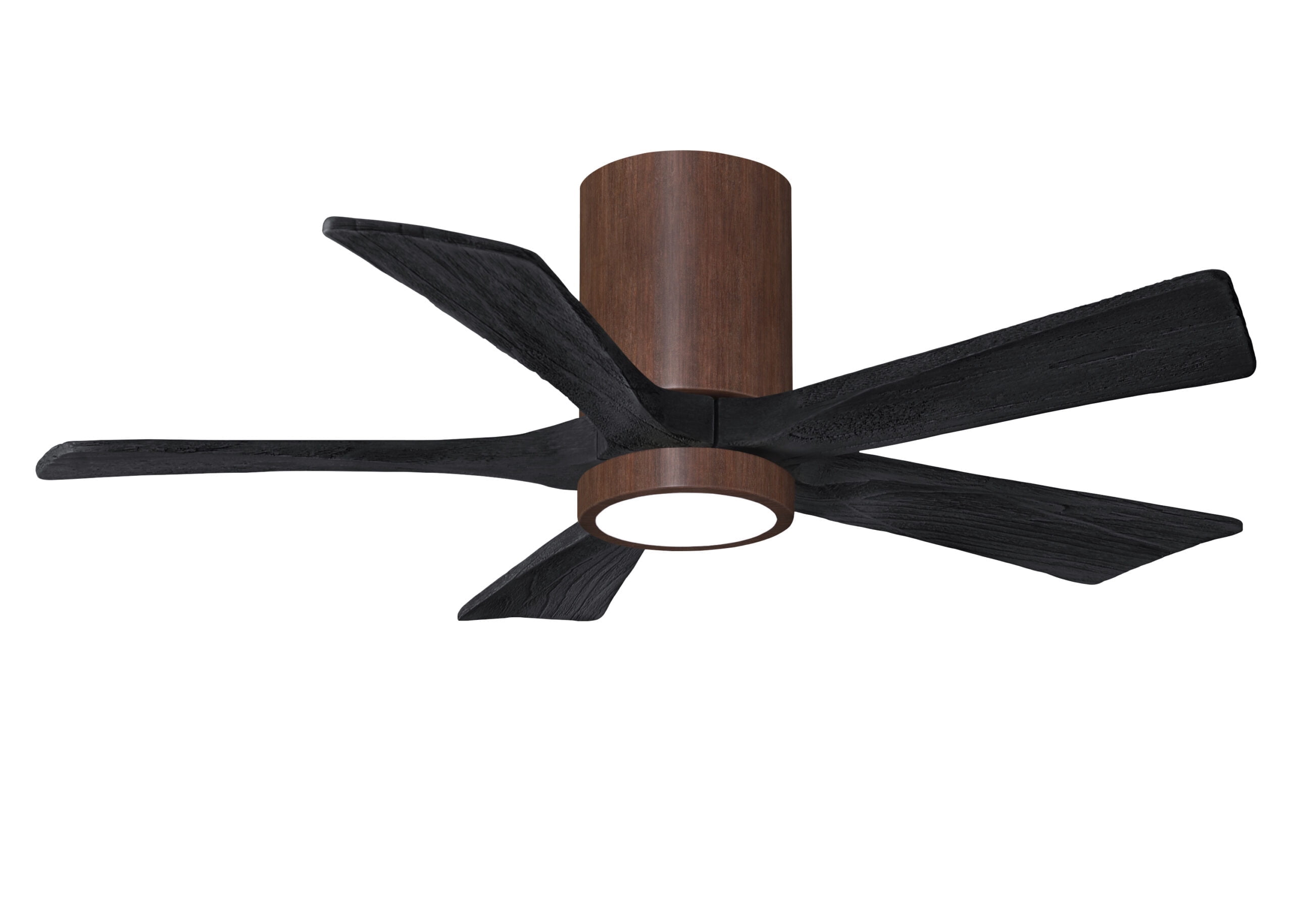 IR5HLK five-blade flush mount paddle fan in Walnut finish with 42 ...