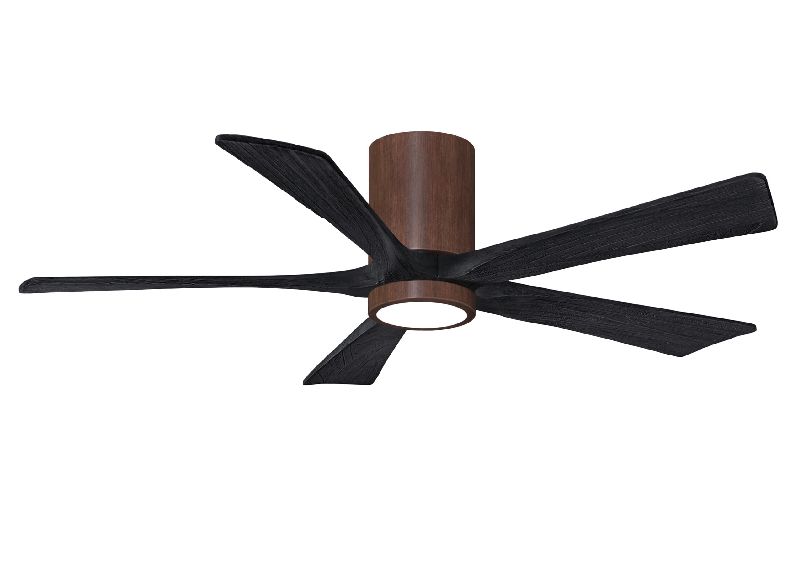 IR5HLK five-blade flush mount paddle fan in Walnut finish with 52 ...