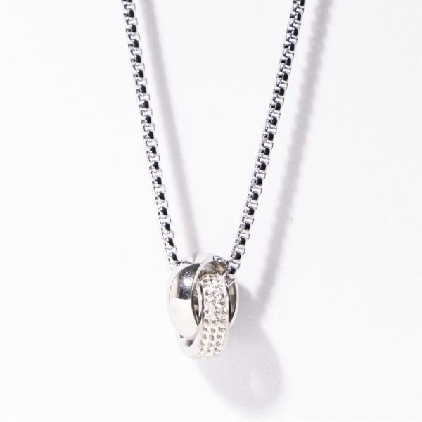 IRAMAT Stainless Steel Interlocking Rings Pendant Necklace, His & Hers ...