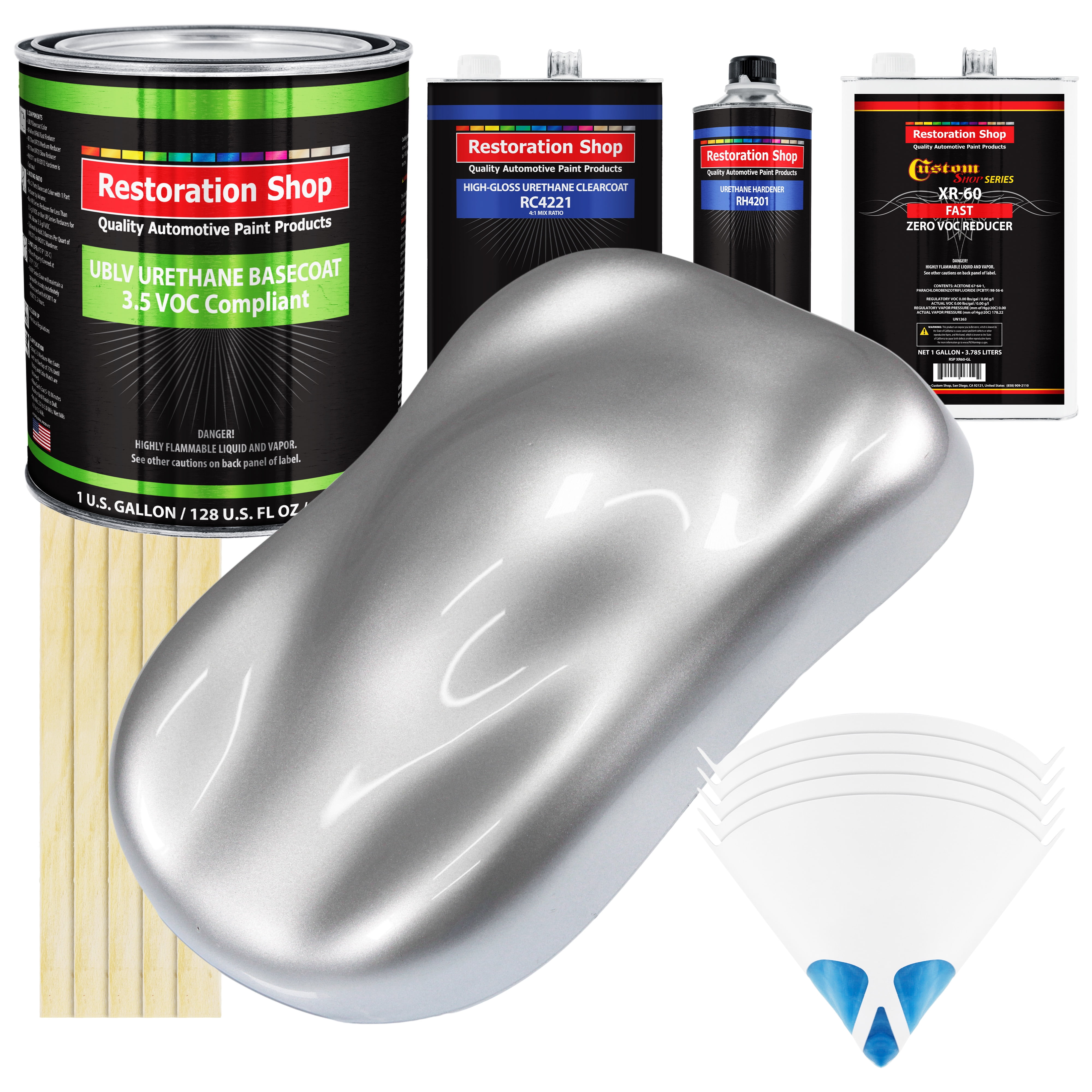 IRIDIUM SILVER METALLIC Low Voc Urethane Basecoat/Clearcoat Car Auto ...