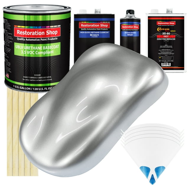 IRIDIUM SILVER METALLIC Low Voc Urethane Basecoat/Clearcoat Car Auto ...