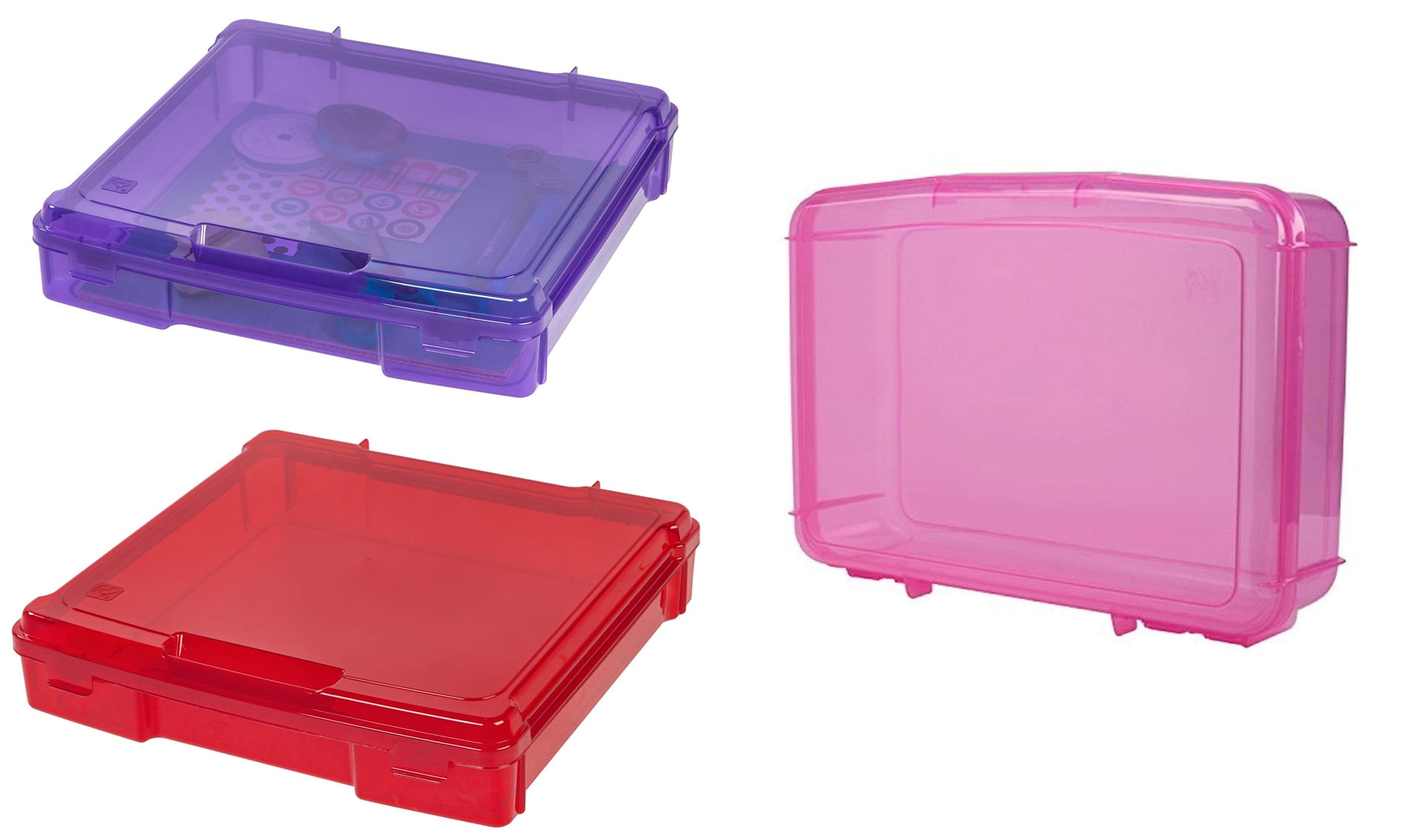 IRIS 12 Inch Portable Project Case, 3 Pack, Assorted Colors Craft ...