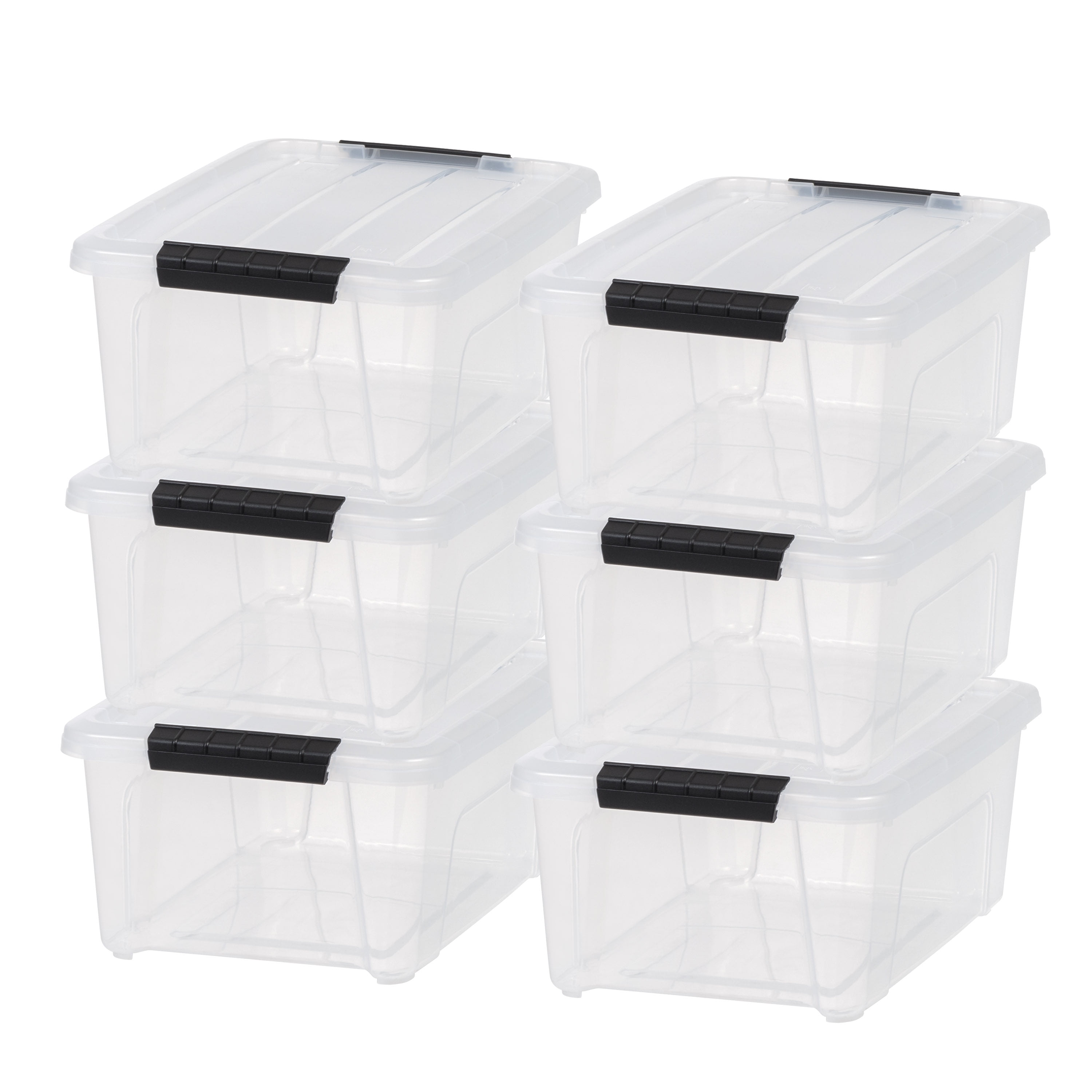 IRIS 13.5 Qt. Plastic Storage Bins with Lids, Stackable Storage ...