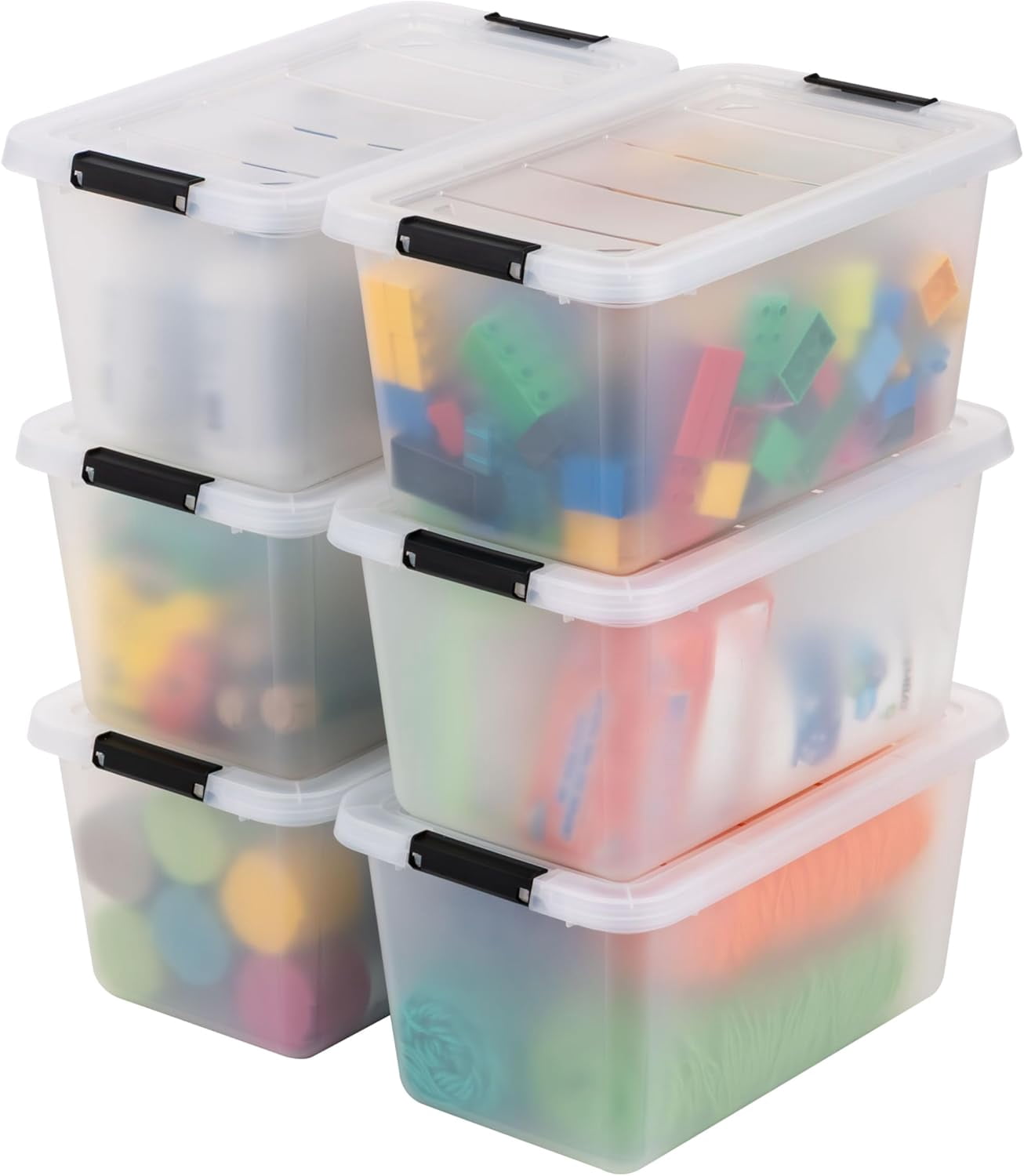 IRIS 13 Qt Clip Box with Latching Lids, Craft Organization, Clear, 6Pk ...