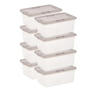 HART 12 Gallon Latching Plastic Storage Bin Container, Black with Blue ...