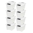 IRIS 19 Quart Stack & Pull™ Box, 8 Pack, Pearl - Walmart.com