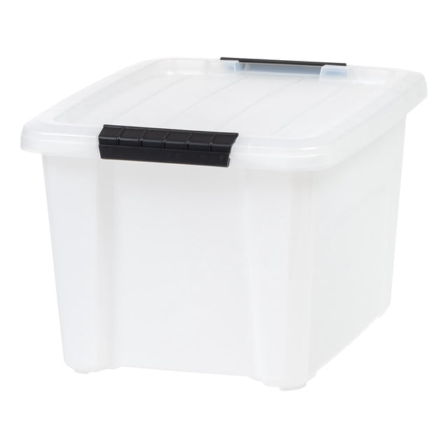 IRIS 20 Qt. Plastic Storage Bin with Lid, Stackable Storage Containers ...