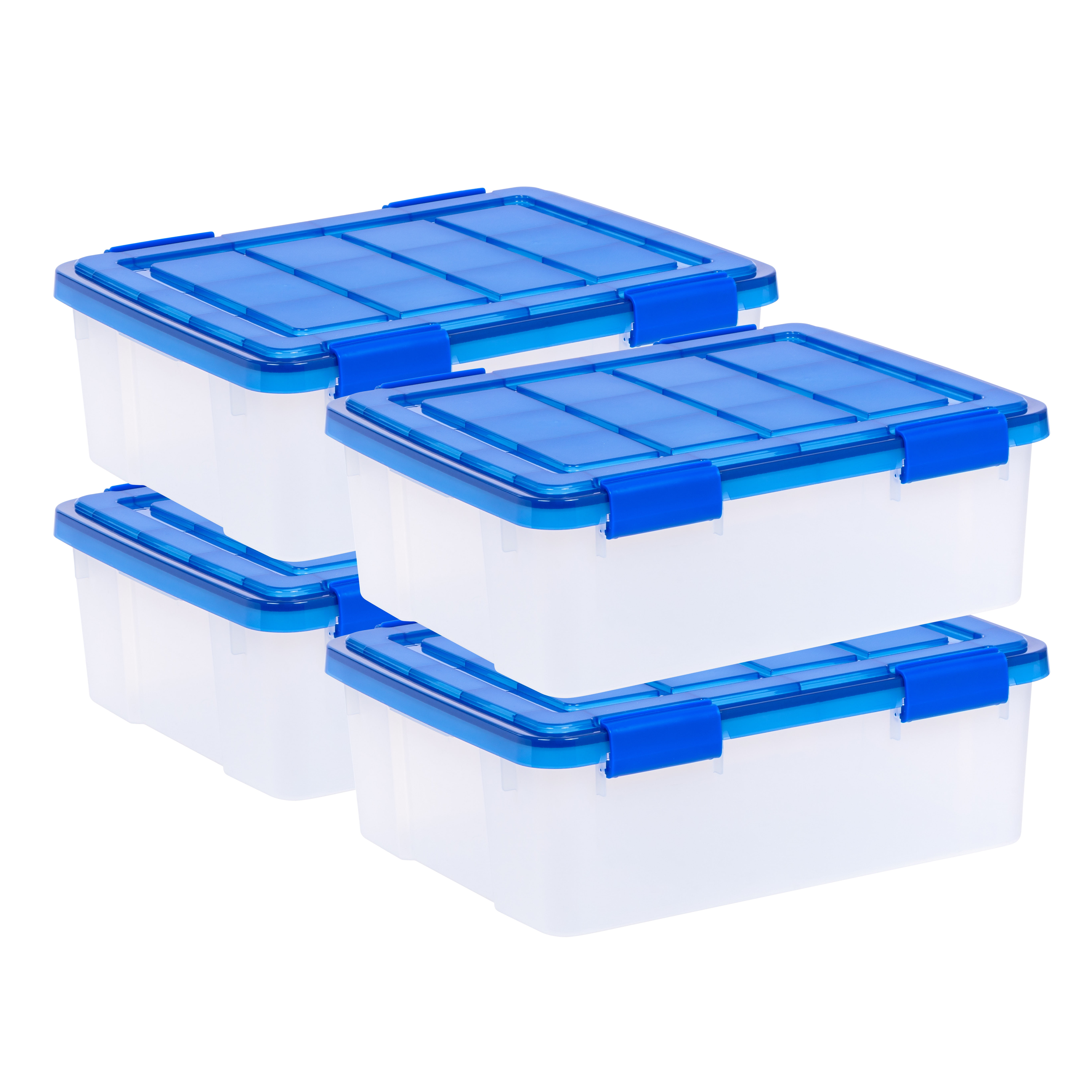 IRIS 26 Qt. Plastic Storage Bins with Sealed Lids, Clear Gasket Box ...