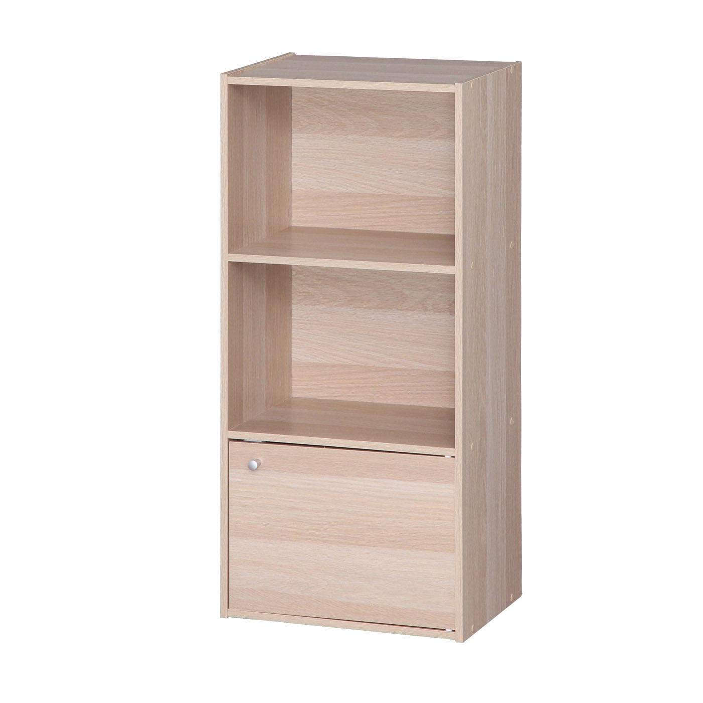 IRIS 3-Tier Wood Storage Shelf with Door, Light Brown - Walmart.com